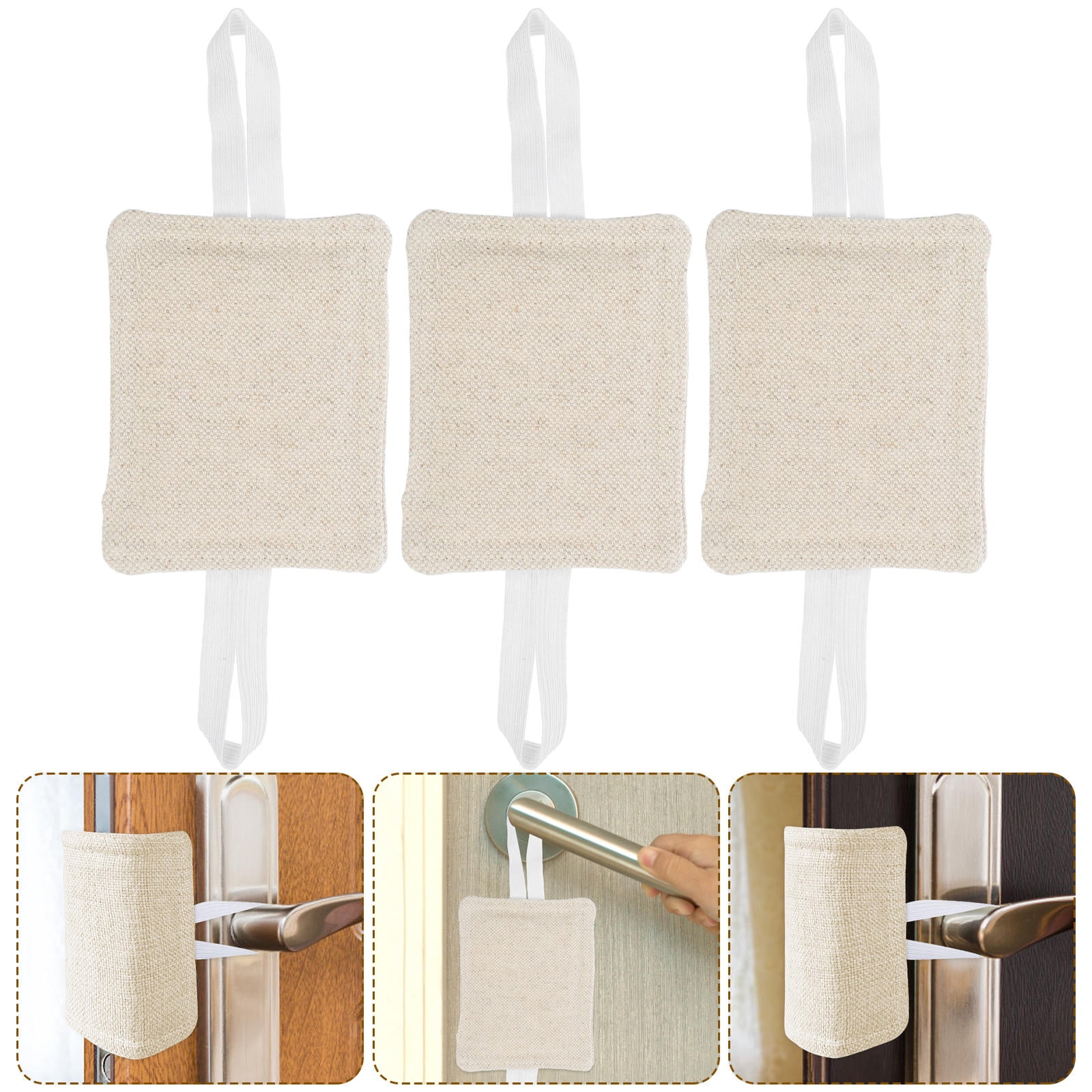 SWETRACE 3Set Beige Cotton Cloth Door Slam Preventers for Bathroom Use ...