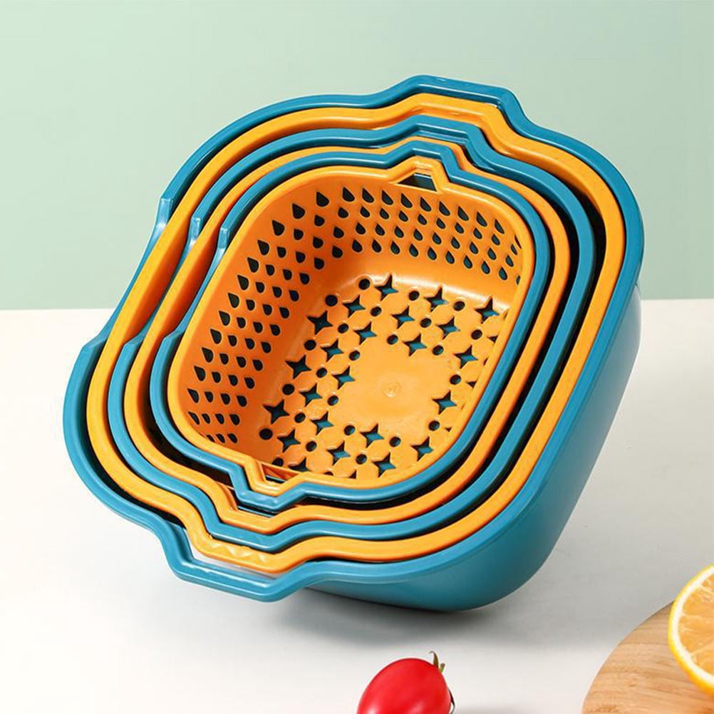 SWETRACE 4 x Washing Bowls Kitchen Washing Basket Set Assorted Color ...