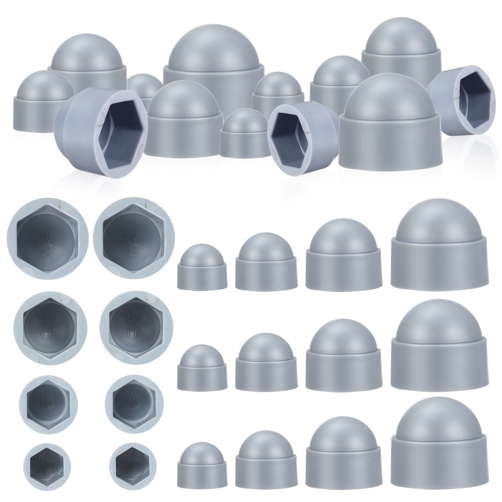 SWETRACE 40Pcs Grey Plastic Hexagon Nut Covers for Indoor and Outdoor ...