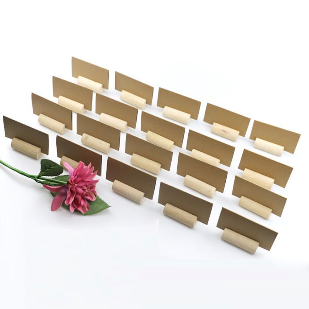 SWETRACE 40Pcs Wood Memo Stand Elegant Beige Rectangular Table Numbers ...