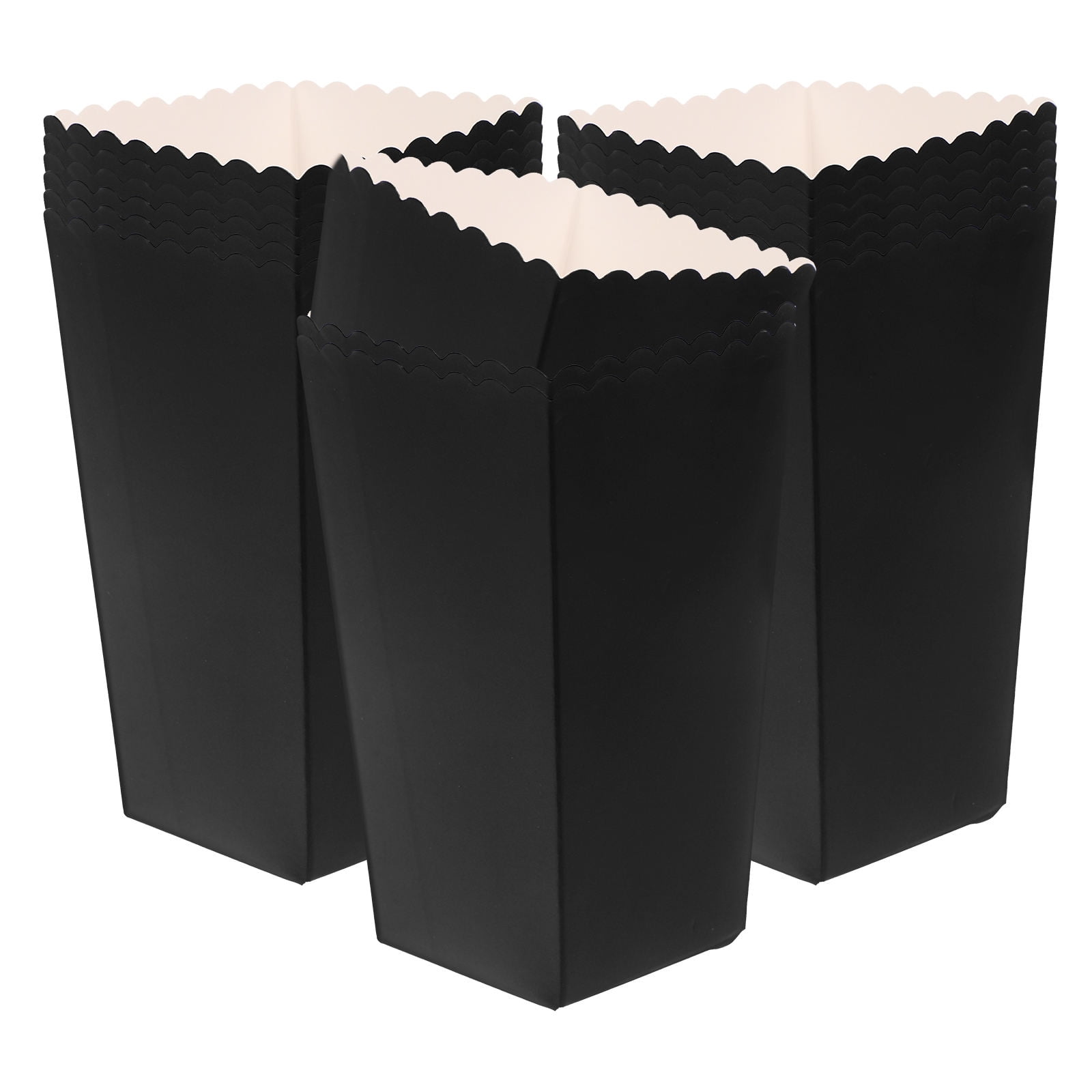 SWETRACE Popcorn Packaging Boxes Black Paper 48Pcs 4.52X3.73X3.73in ...