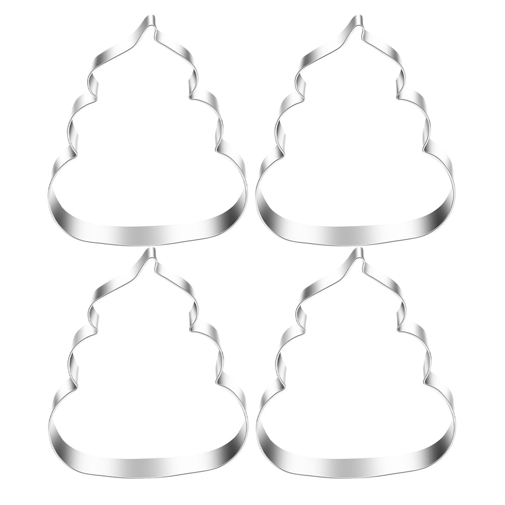 SWETRACE 4Pcs Funny Cookie Moulds Silver Poop Shape for Baking and ...
