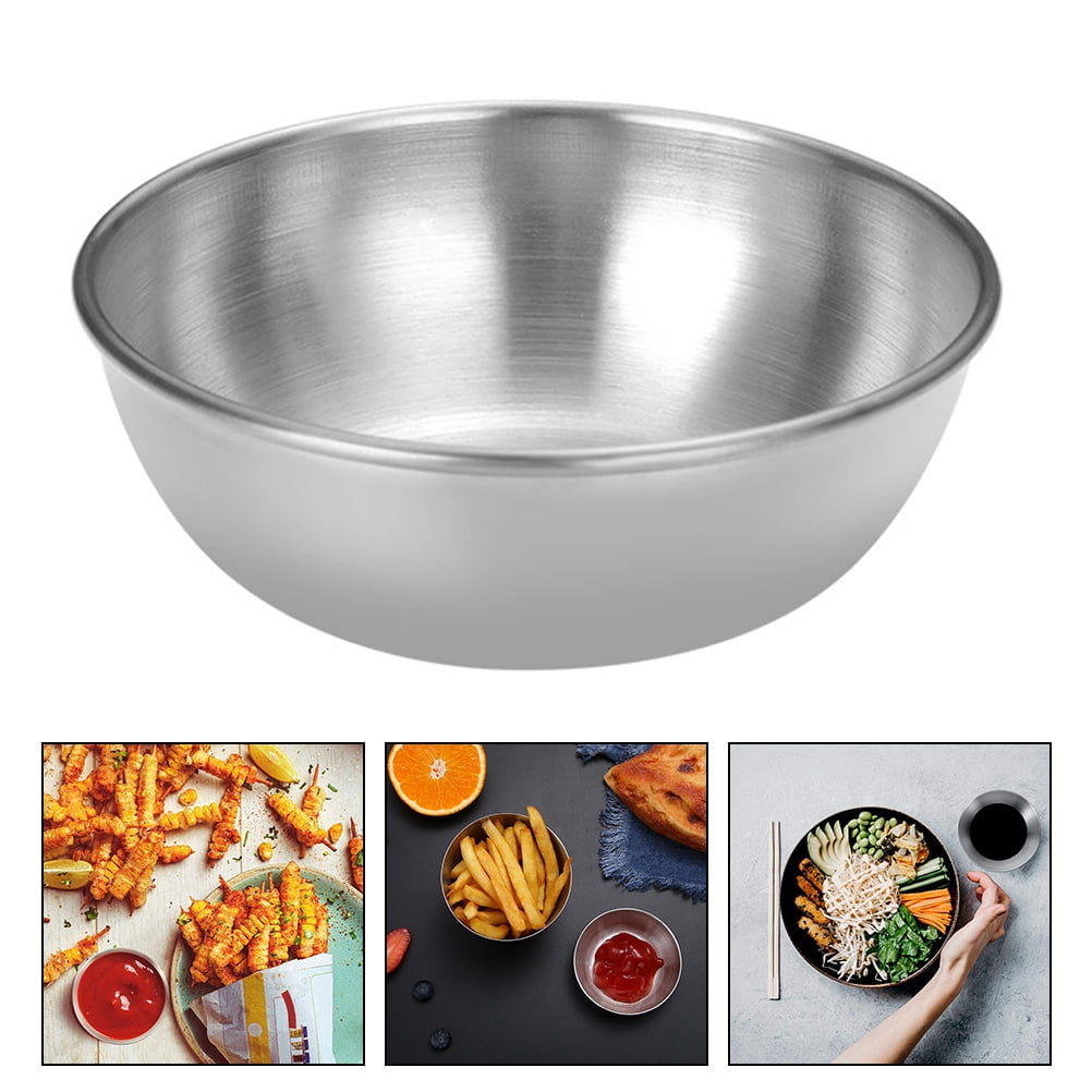 SWETRACE 4Pcs Stainless Steel Small Dishes Round For Sushi Dipping And ...