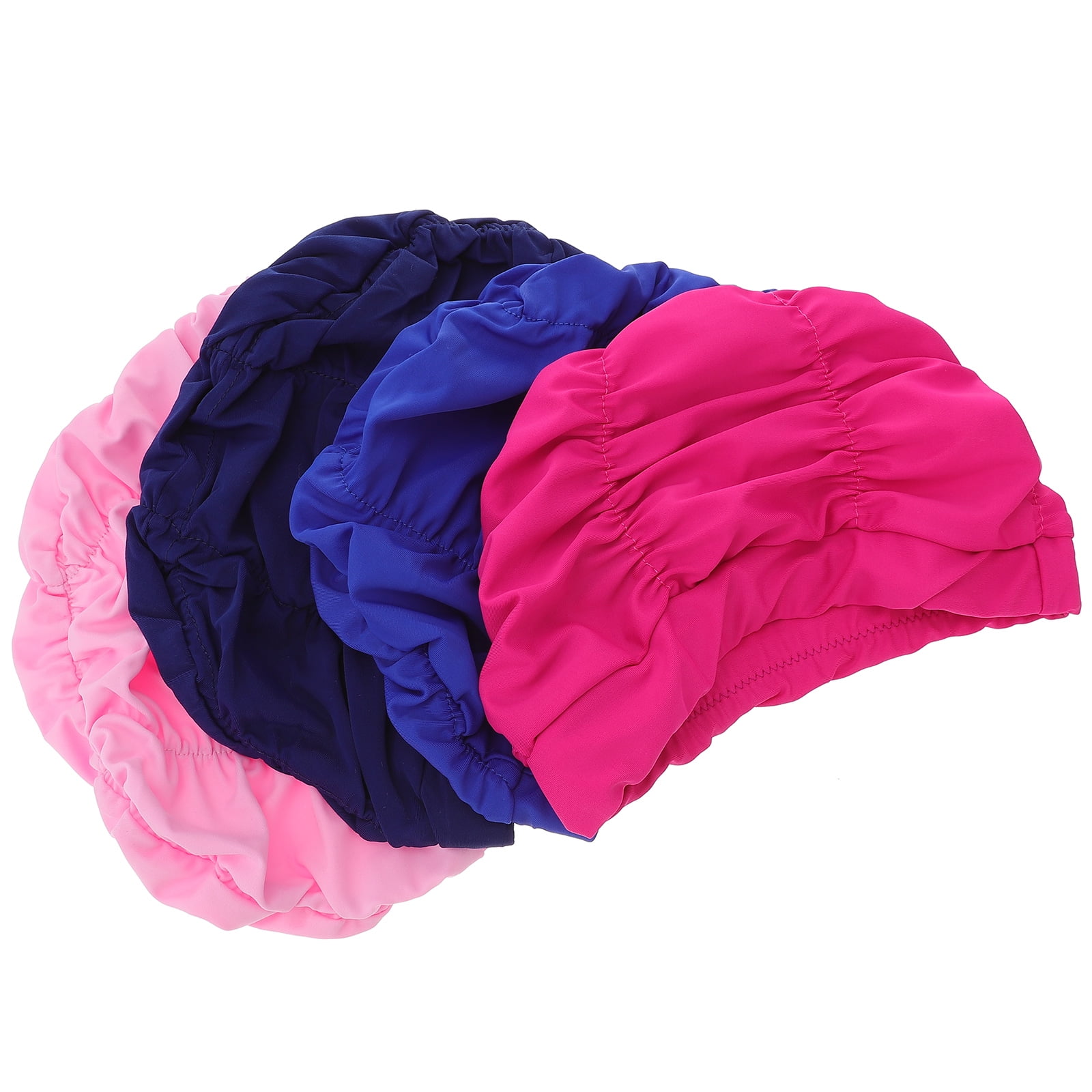 SWETRACE 4Pcs Yellow Waterproof Elastic Swimming Caps for Women and ...