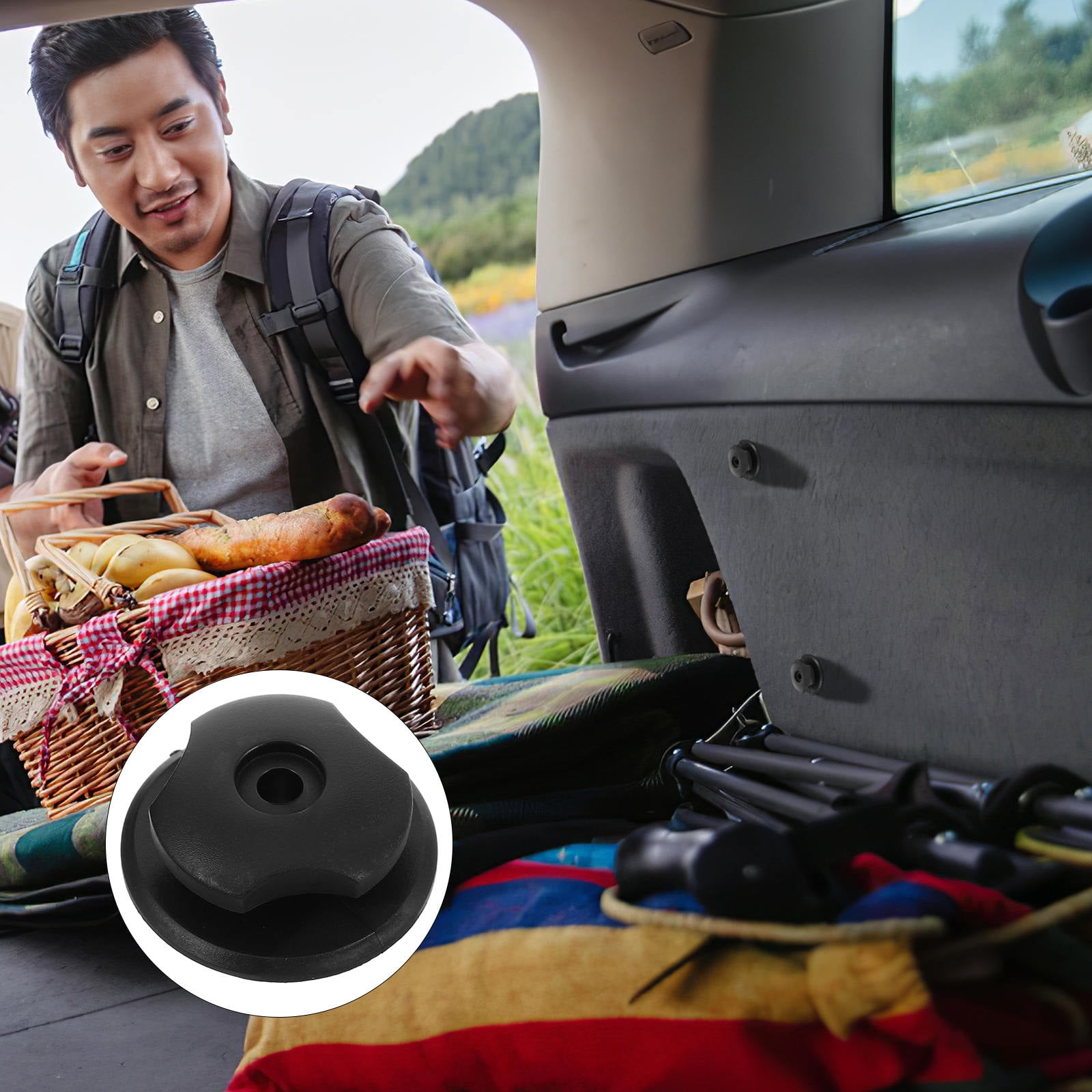 SWETRACE 4Set Black PP Car Trunk Organizer Hooks for Luggage Securing ...