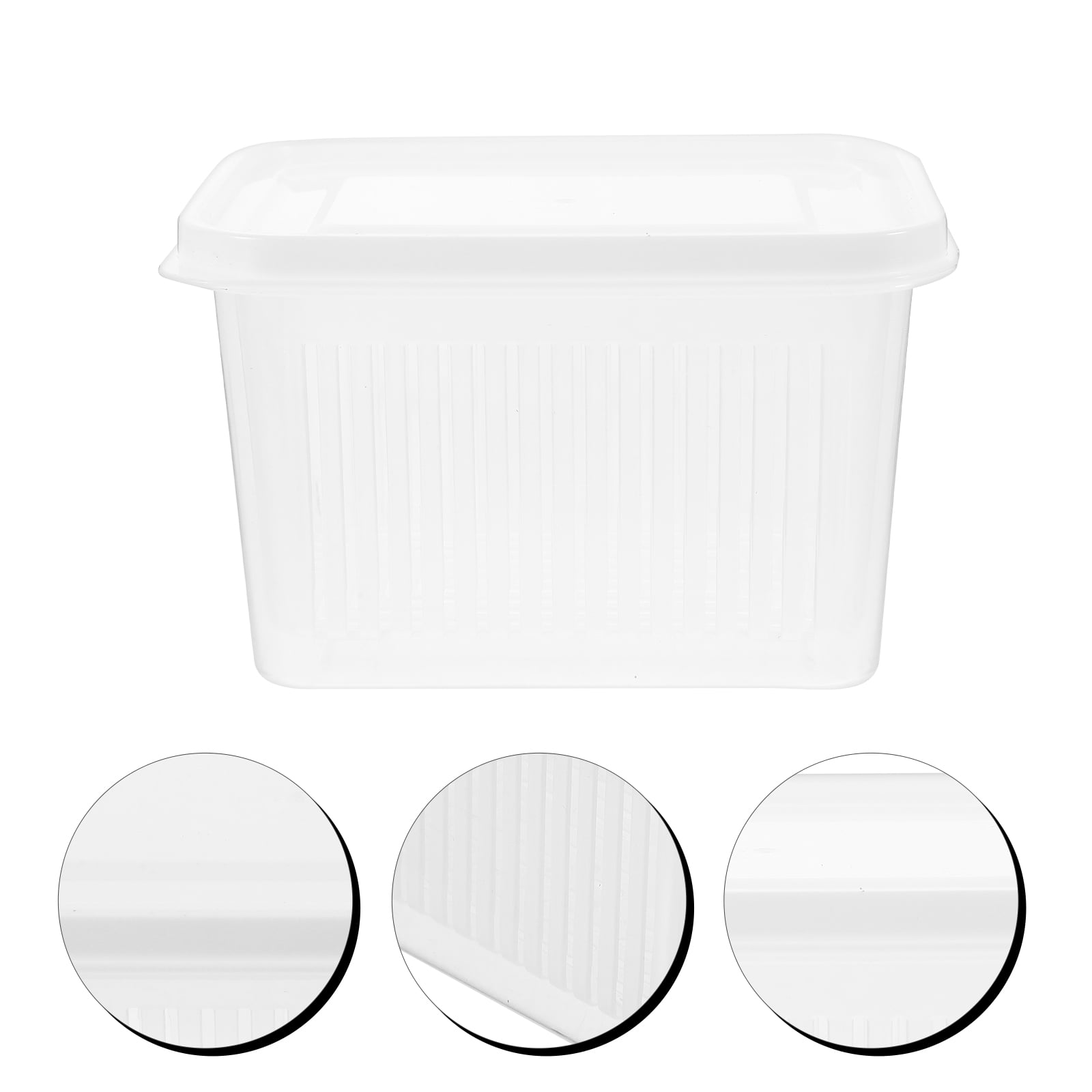 SWETRACE 4Set Fridge Containers for Organizing Rectangular White ...