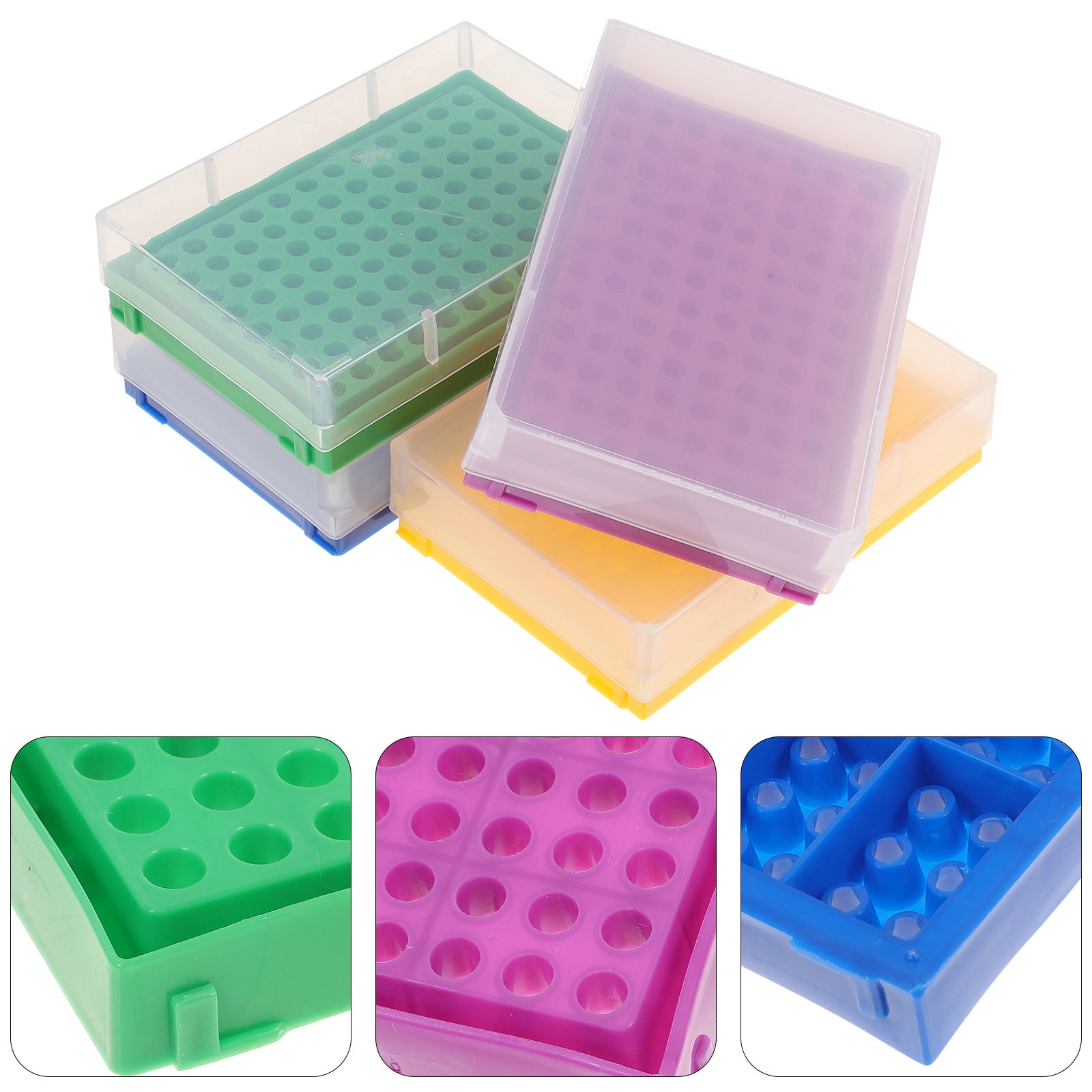 SWETRACE 4Set Rack Storage Box for Microcentrifuge Tubes Polypropylene ...