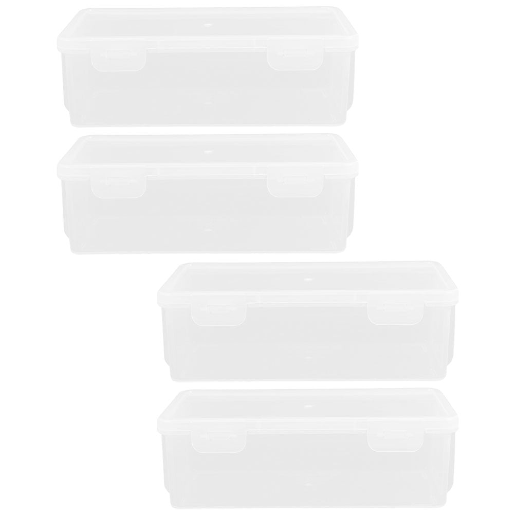 SWETRACE 4Set Rectangular Plastic Storage Boxes with Lids for Kitchen ...