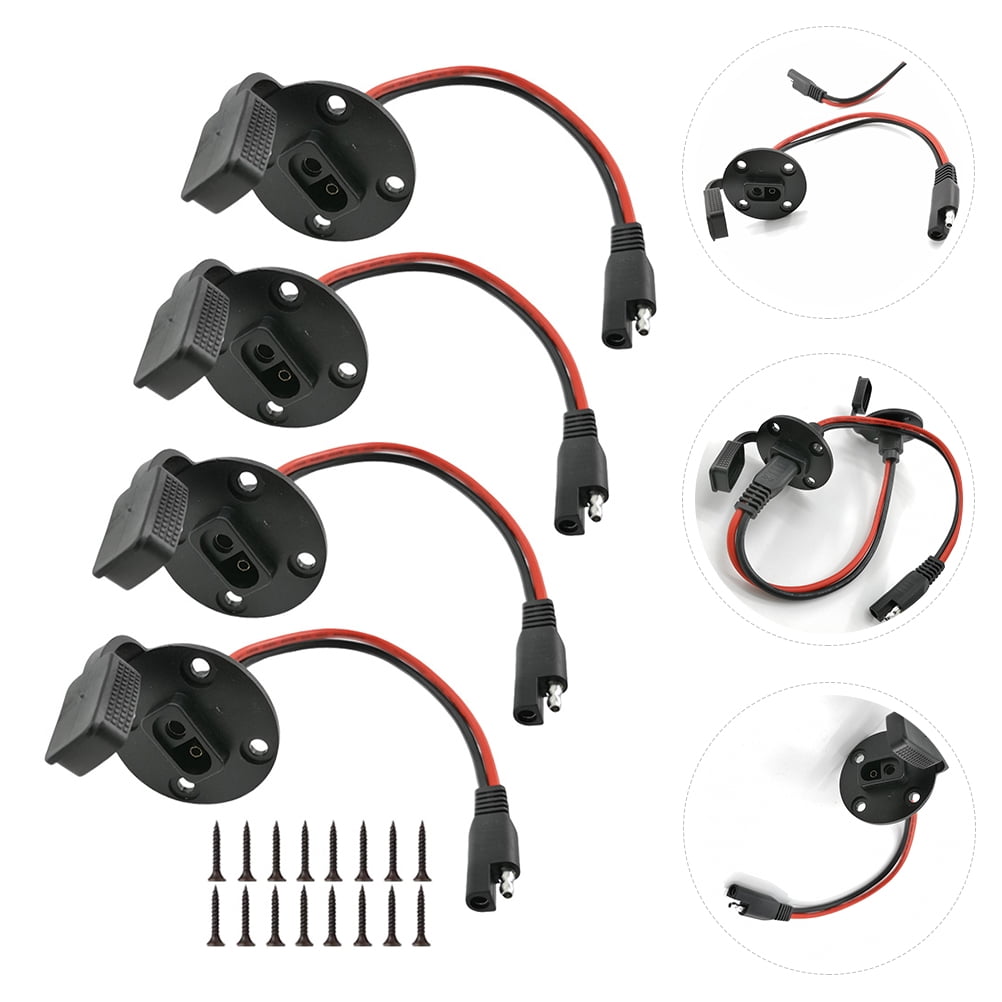 SWETRACE 4Set SAE Socket Solar Sidewall Connector Solar Panel Cable ...