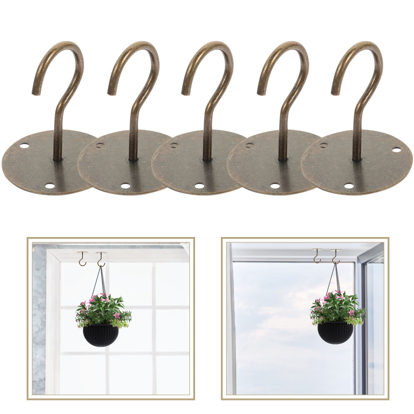 SWETRACE 5 Hooks Heavy Duty Iron Ceiling Hooks for Hanging Home ...