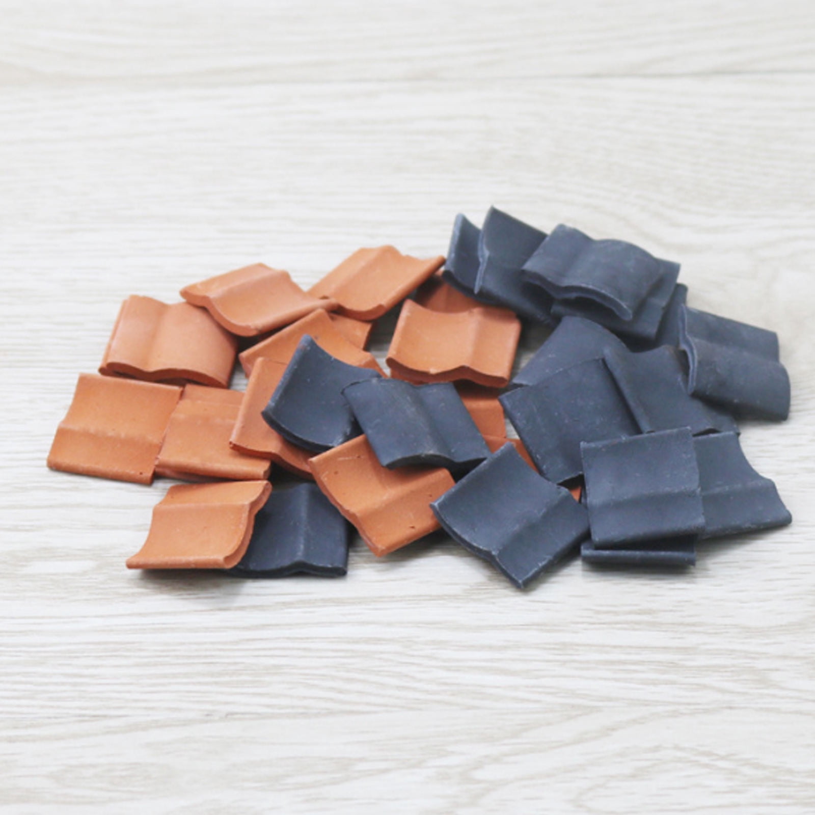 SWETRACE 50Pcs Miniature Clay Roof Tiles in Orange for Micro Landscape ...