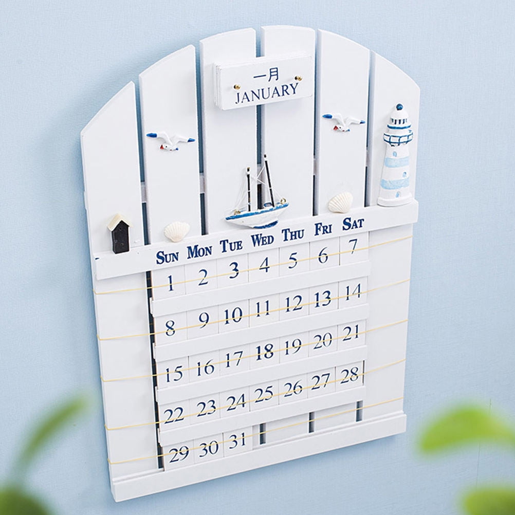 SWETRACE 55Pcs Large Perpetual Wall Calendar Wood Board For Study And ...