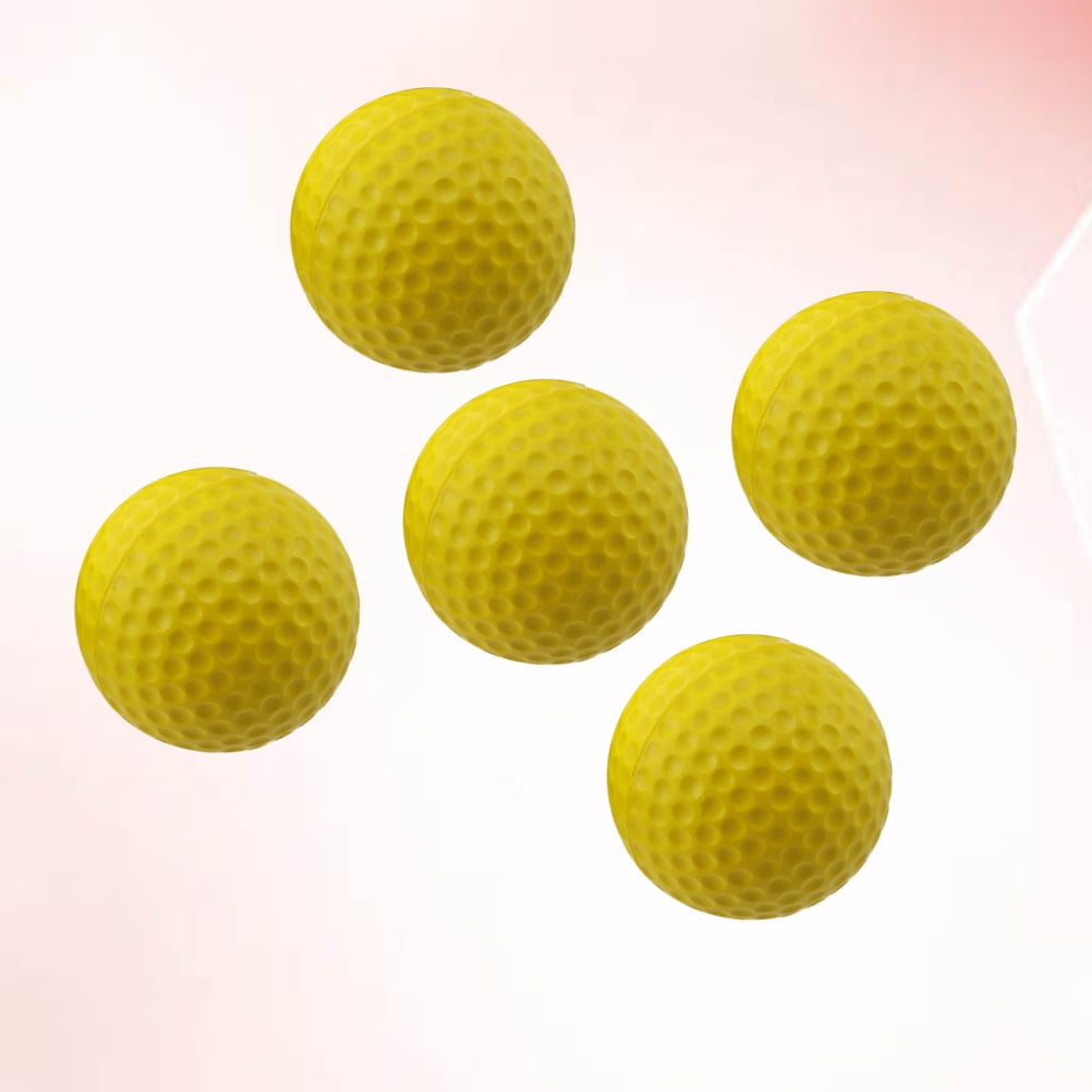 SWETRACE 5Pcs Practice Balls for Golf Training Yellow Synthetic Rubber ...