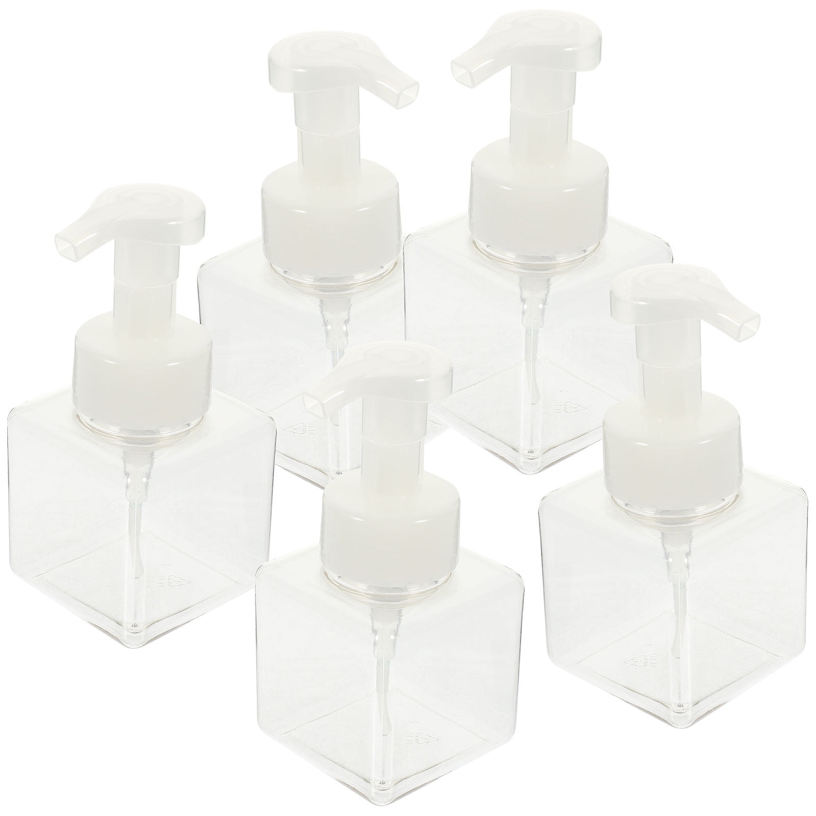 SWETRACE 5Set Transparent Square Press Pump Bottles for Shampoo and ...