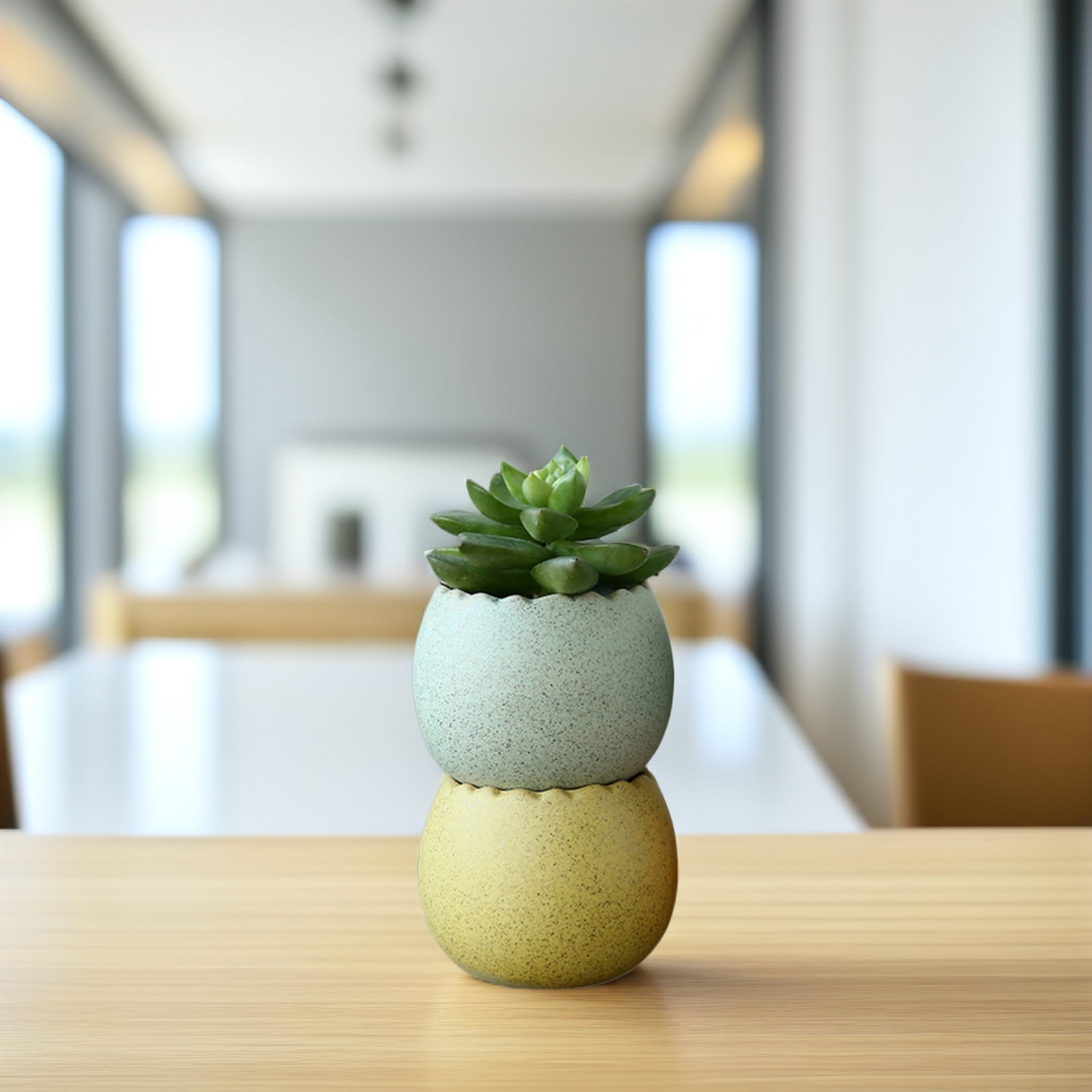 SWETRACE 6 Pcs Eggshell Shape Ceramic Pots Assorted Color for Home ...