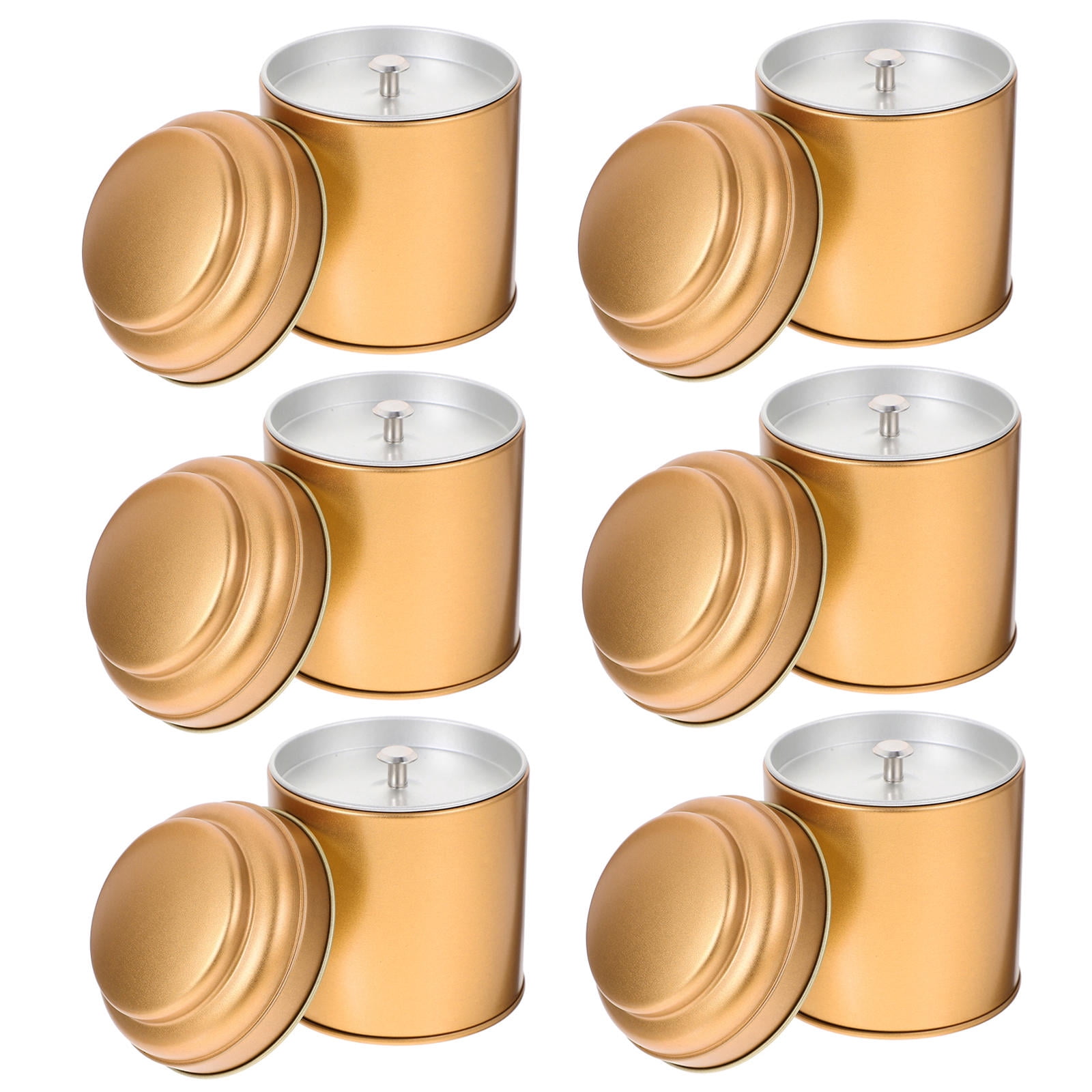 SWETRACE 6Pack Loose Tea Canister Double Lids Tinplate Leak Proof Home ...