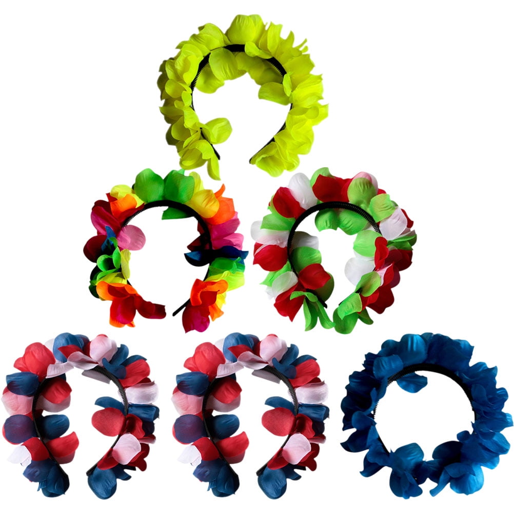 SWETRACE 6Pcs Hawaiian Themed Accessories Headbands Assorted Color ...