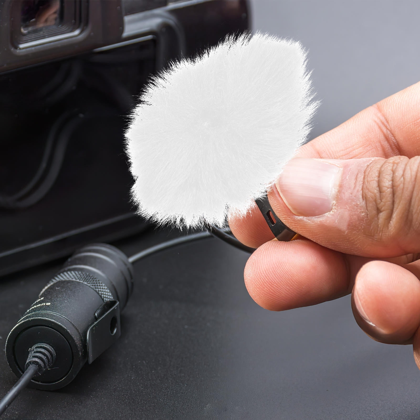 SWETRACE 6Pcs Microphone Cover White Artificial Fur Mic Windscreen for ...