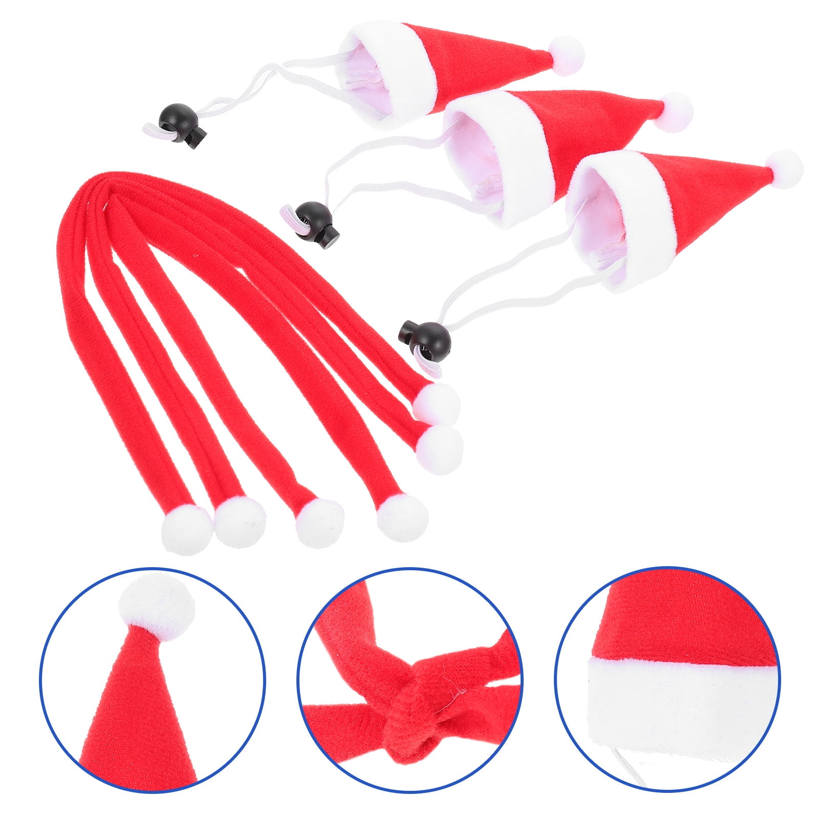 SWETRACE 6Pcs Red Lint Velvet Cat Costume Accessories for Christmas and ...