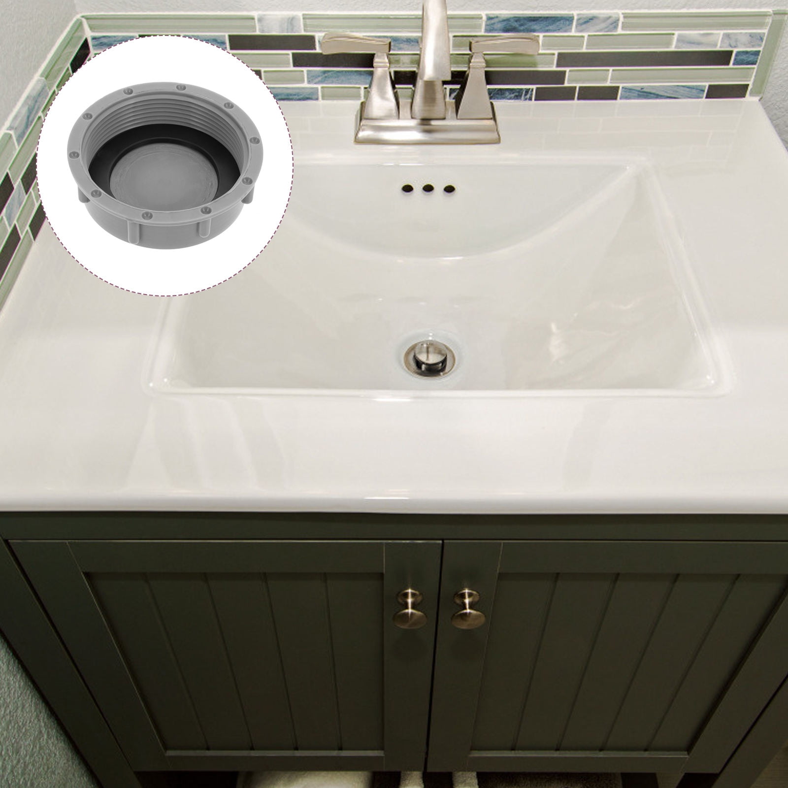 SWETRACE 6Pcs Waste Pipe Sink Fittings Grey PP for Protective Cover ...