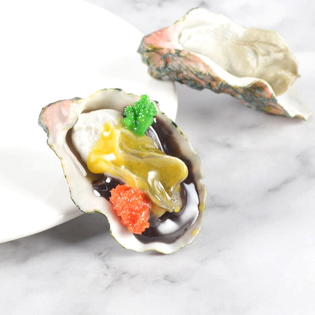 SWETRACE Fake Oyster Platter Assorted Color PVC 6Set 2.36X1.38X0.98In ...