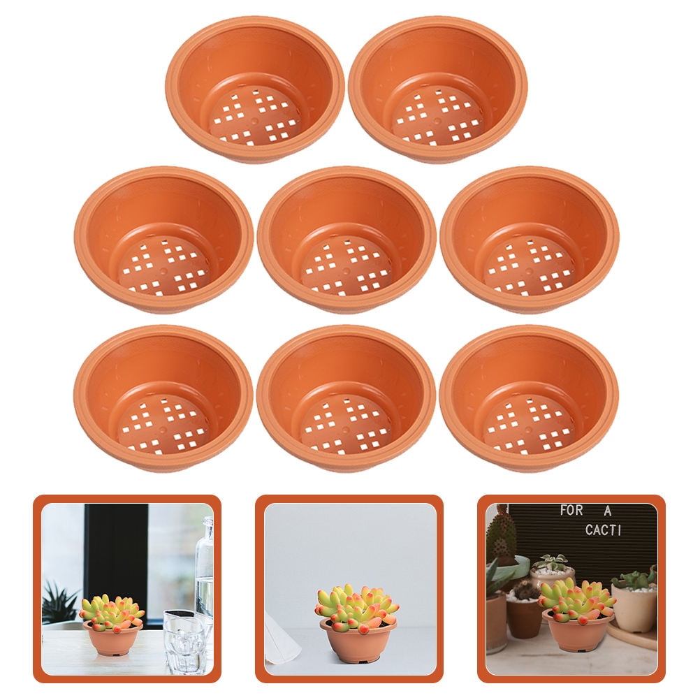 SWETRACE 8Pcs Simple Design Short and Fat Planters for Indoor Plants ...