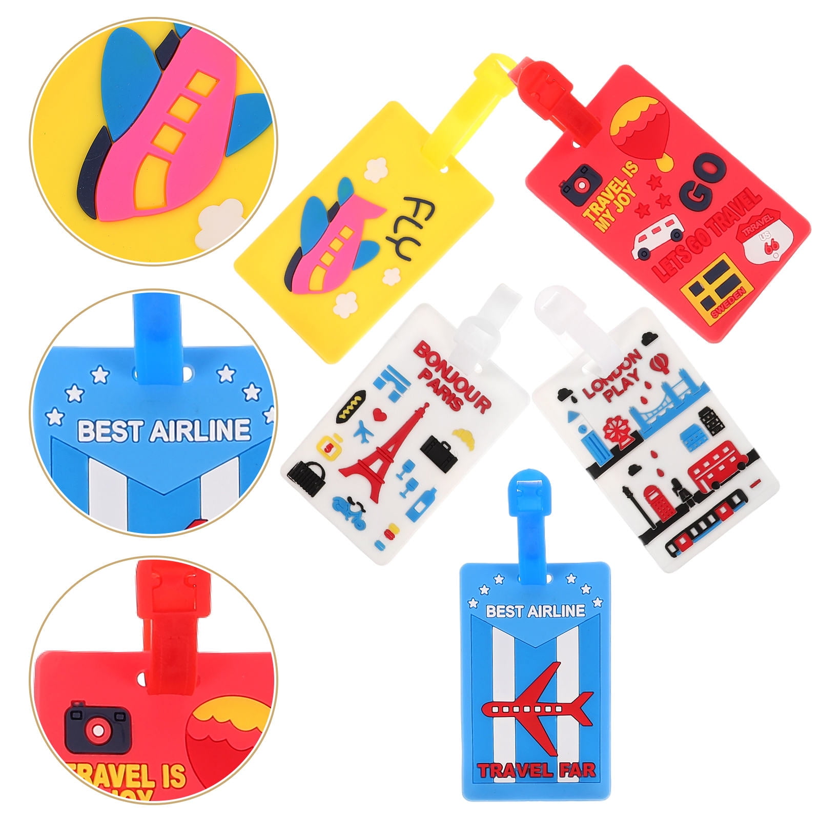 SWETRACE Baggage Tag For Air Travel 5Set Luggage Tags Cute PVC ...