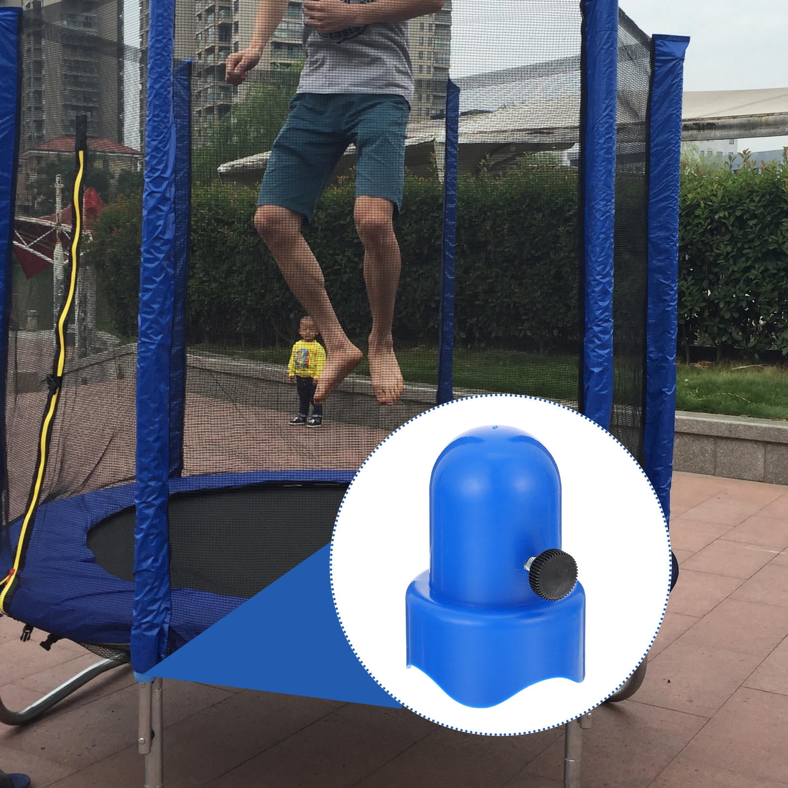 SWETRACE Blue Plastic Trampoline Tube Caps 3 Sets 3.22x2.48x2.48in for ...