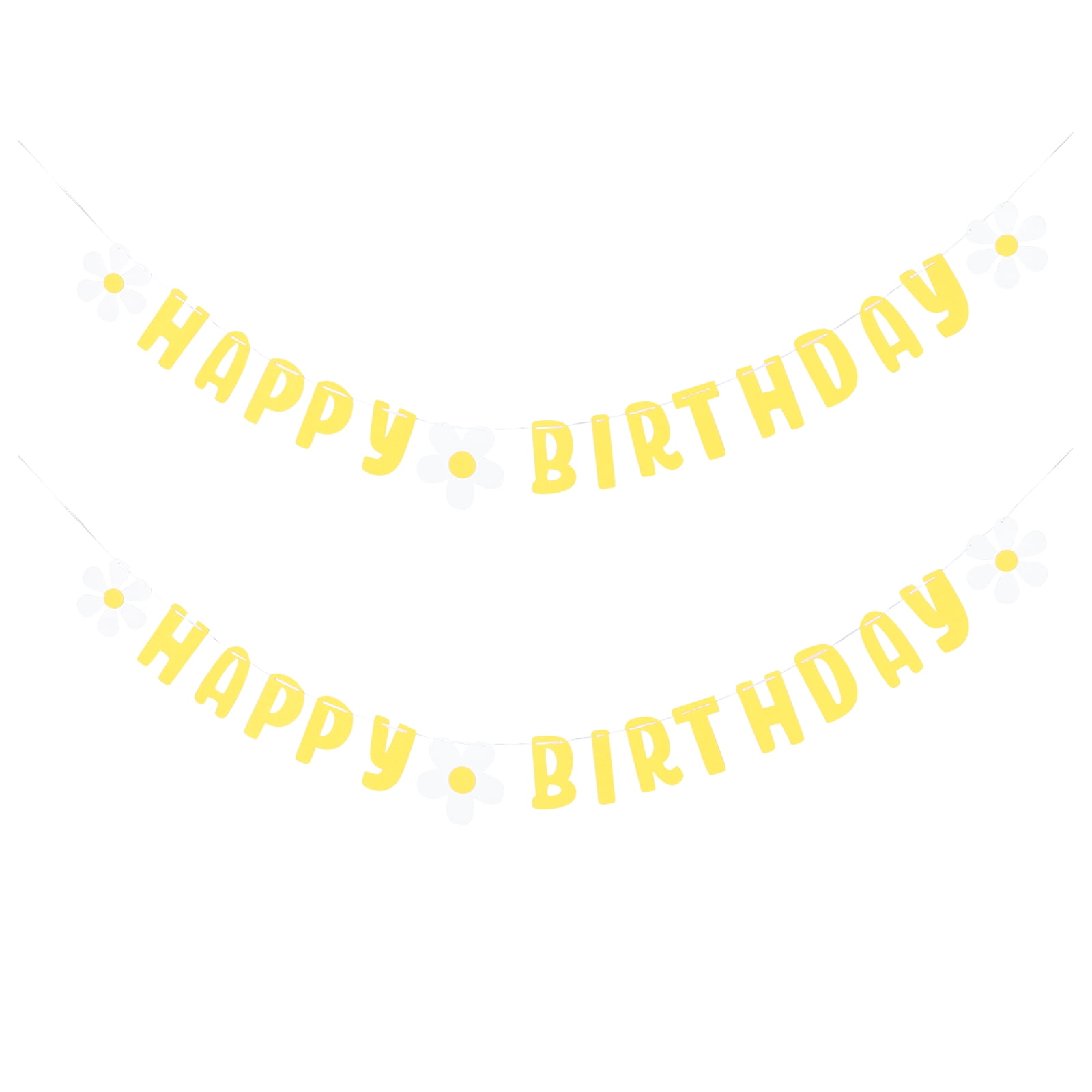 SWETRACE Bunting Decorations 2Set Yellow Felt Rectangular Birthday ...