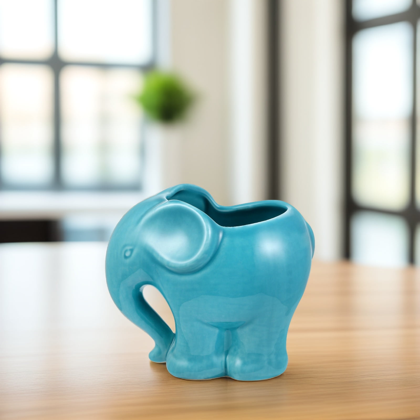 SWETRACE Cartoon Elephant Flower Pot Ceramic Blue Plant Pot For ...