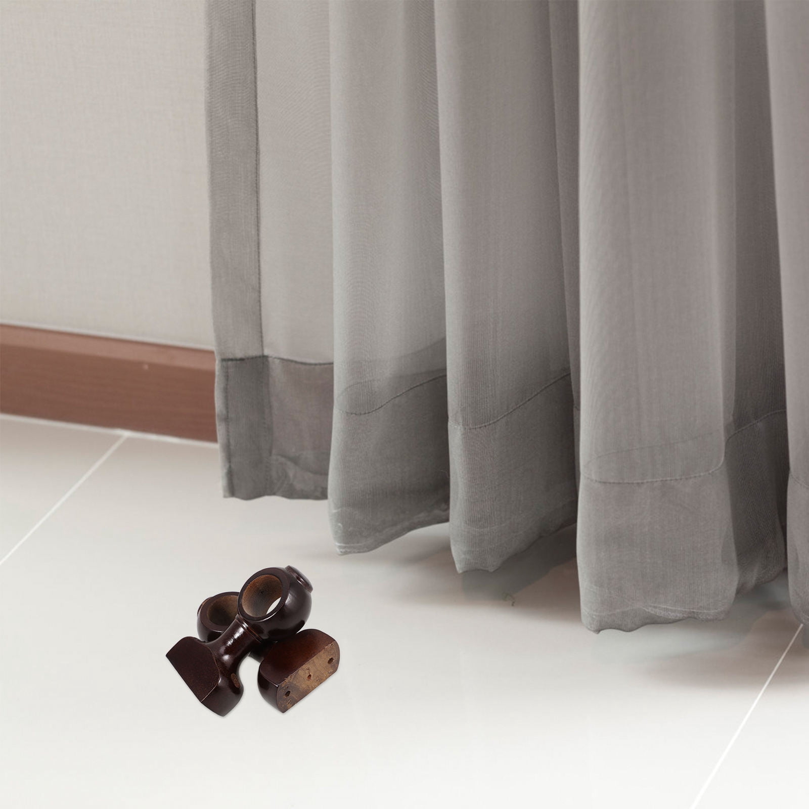 SWETRACE Curtain Rod Brackets for Wall 2Pcs Wooden for Decorators in ...