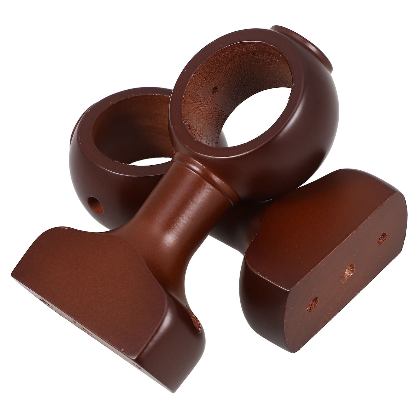 SWETRACE Curtain Rod Mounting Brackets Brown Wood Prevent Sagging For ...