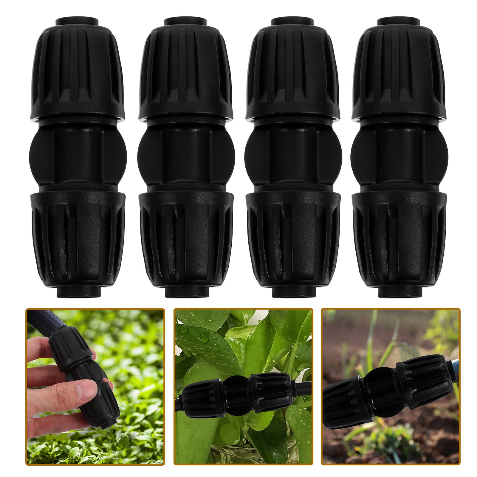 SWETRACE Drip Irrigation Tubing Connectors Pe Black for Farmers 10Set 3 ...