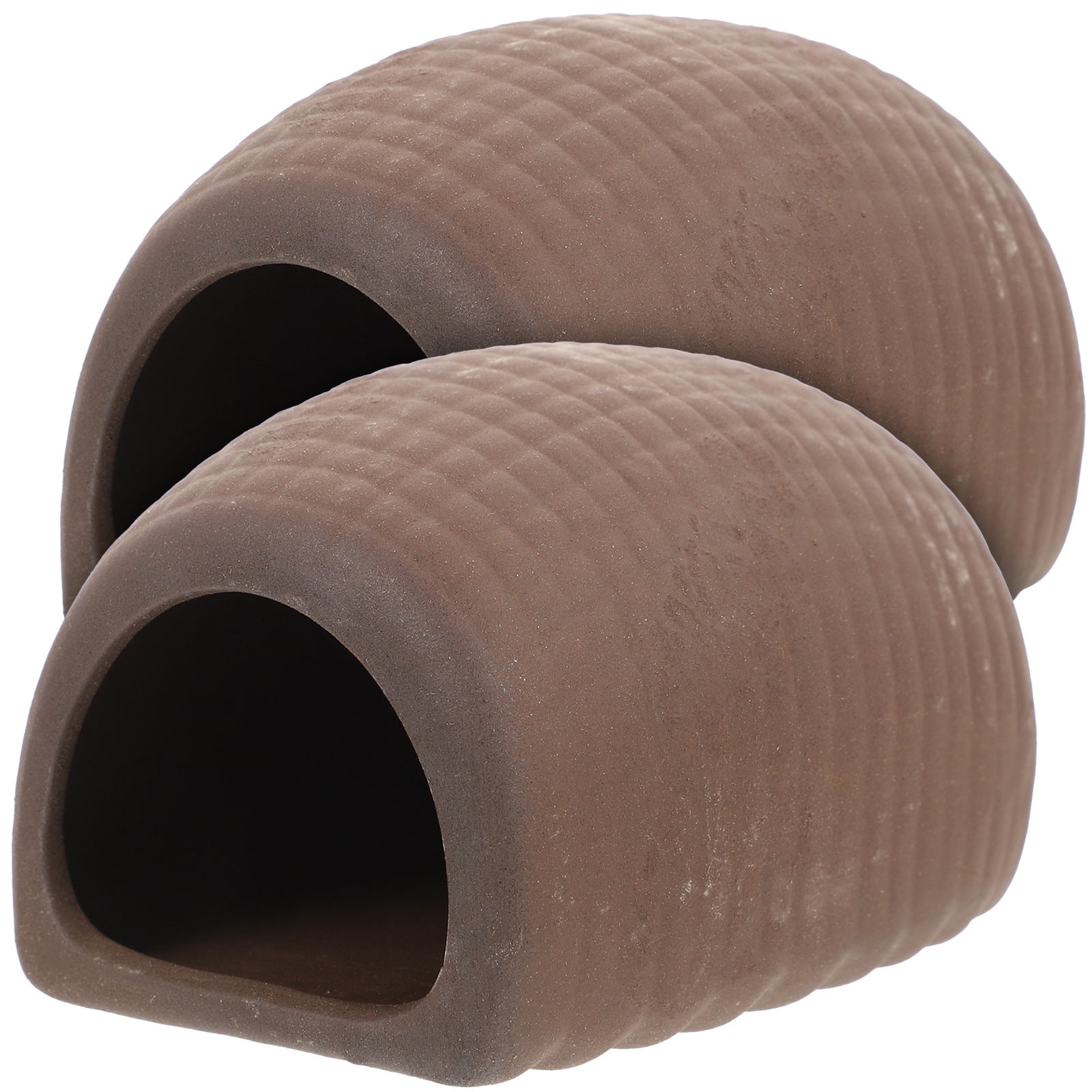 SWETRACE Fish Tank Hiding Place 2Pack in Light Brown Aquarium Decor ...
