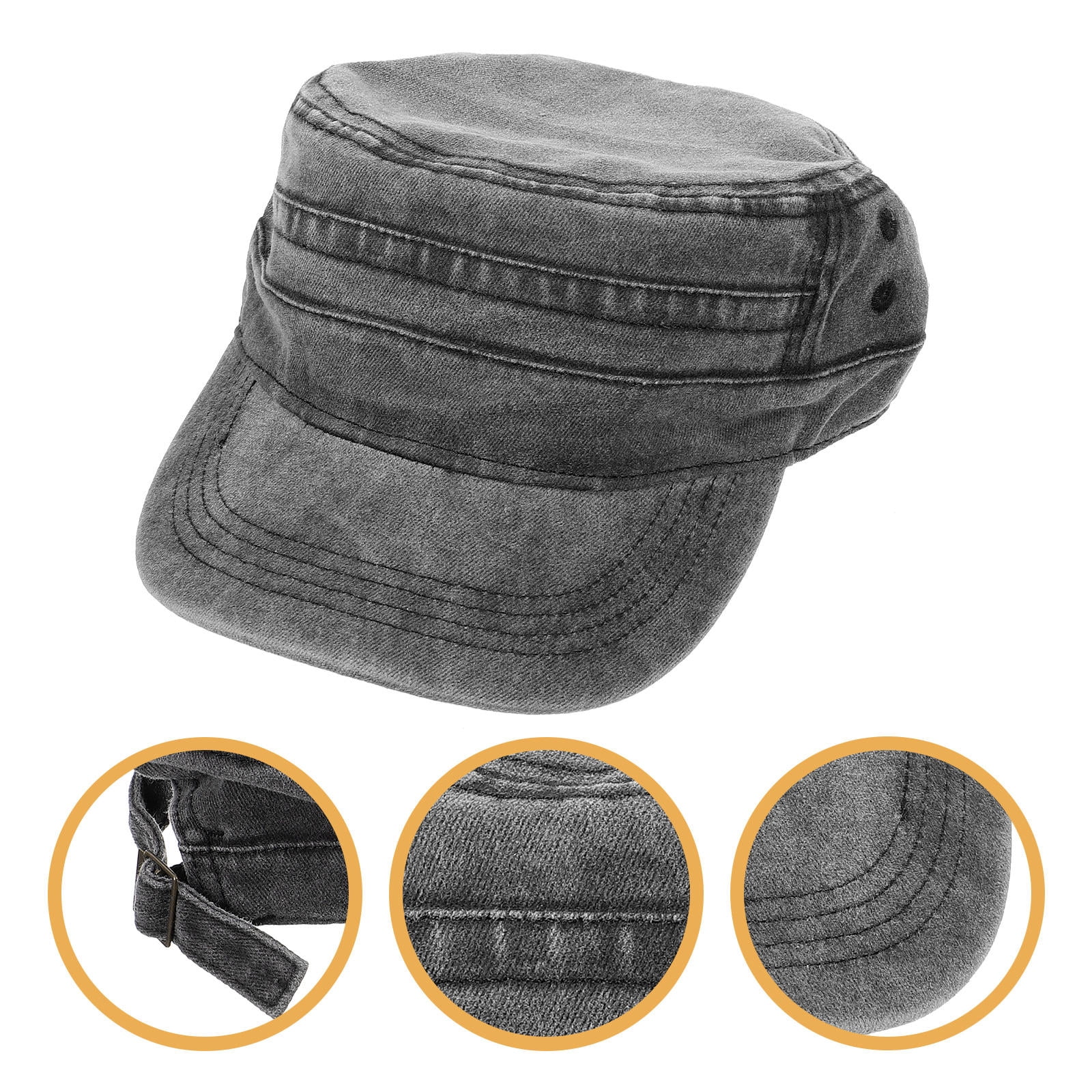 SWETRACE Flat Top Black Baseball Hat for Face Shape Modification 1Pcs ...