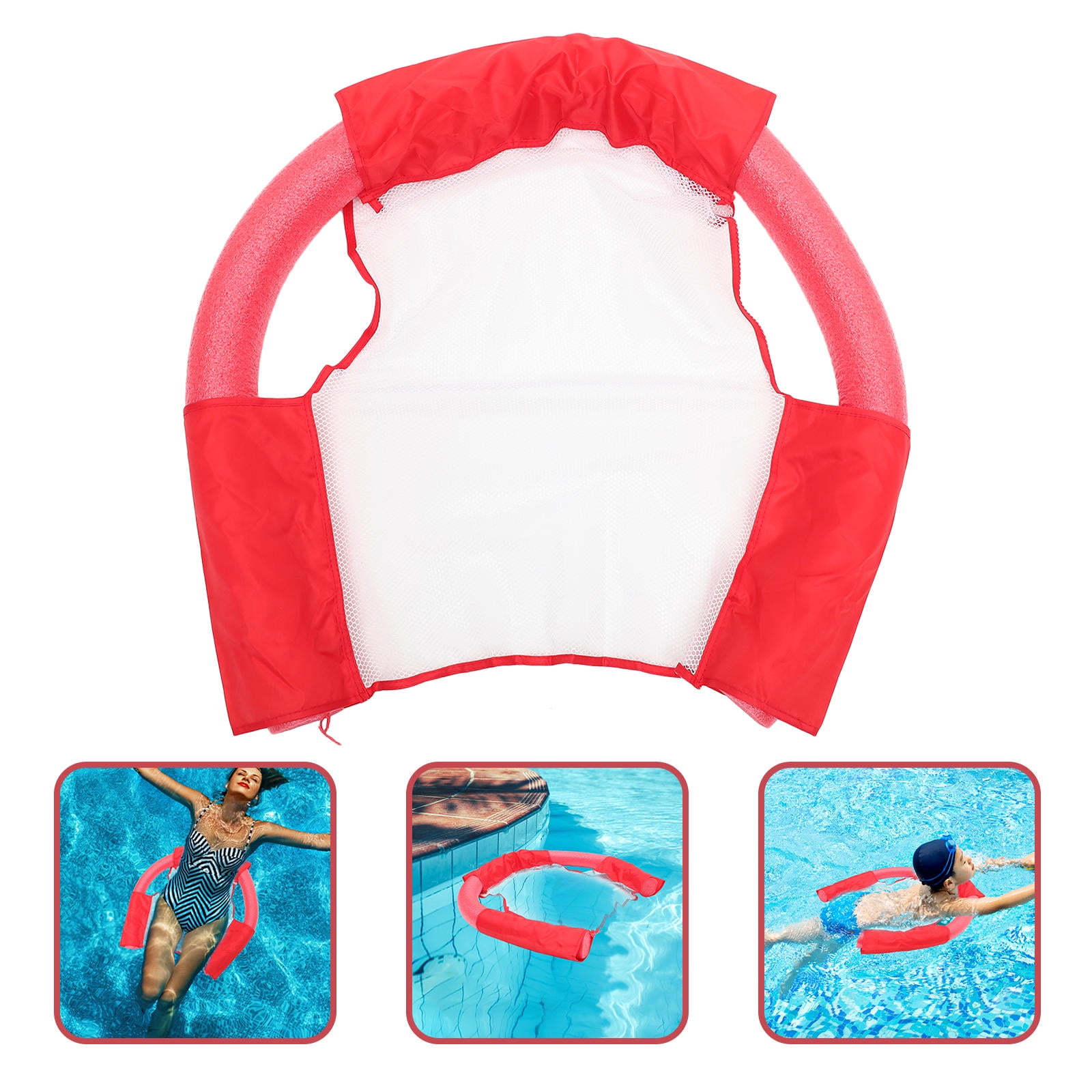 SWETRACE Floating Recliner 1Pack Red Floating Pool Chair Net ...