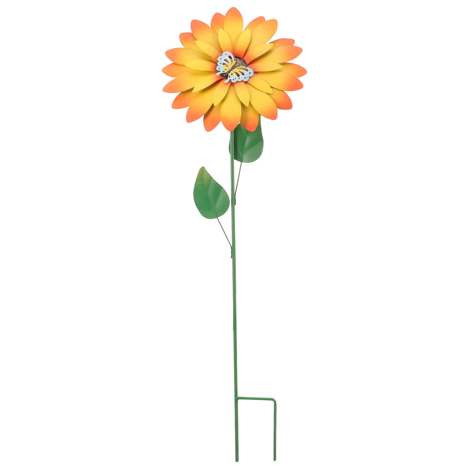 SWETRACE Garden Sunflower Stake Sculpture Yellow Iron 1Pack 27x8in ...