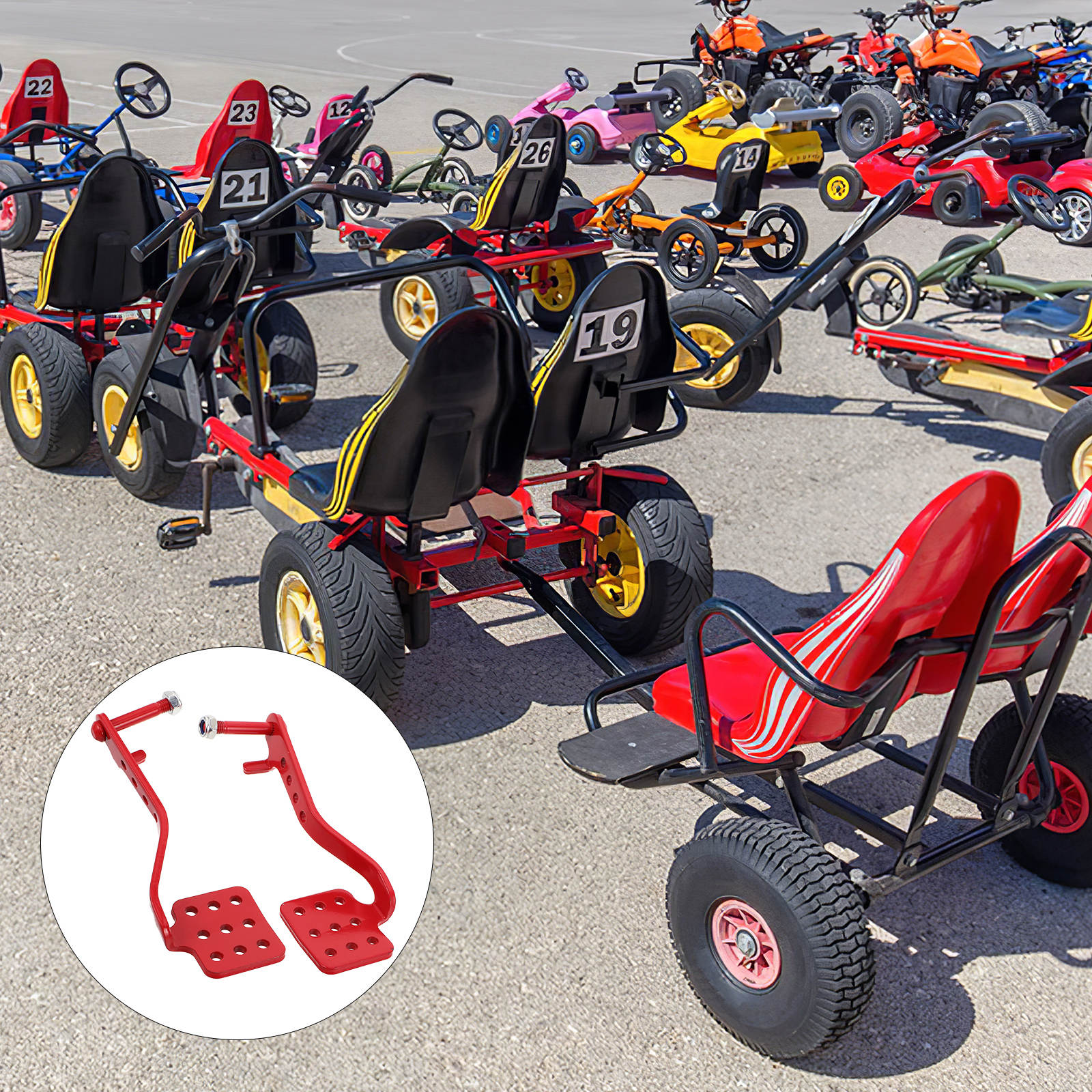 SWETRACE Go Kart Brake Pedal Metal Footrest 1 Set Red - Walmart.com