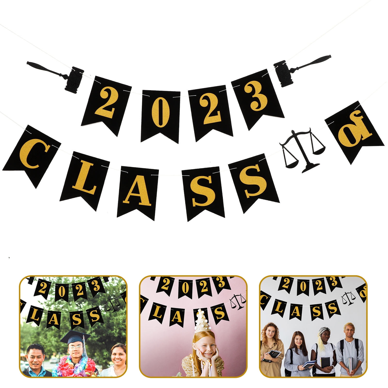 SWETRACE Graduation Banner for Black Felt and Paper 2023 Grads Photo ...