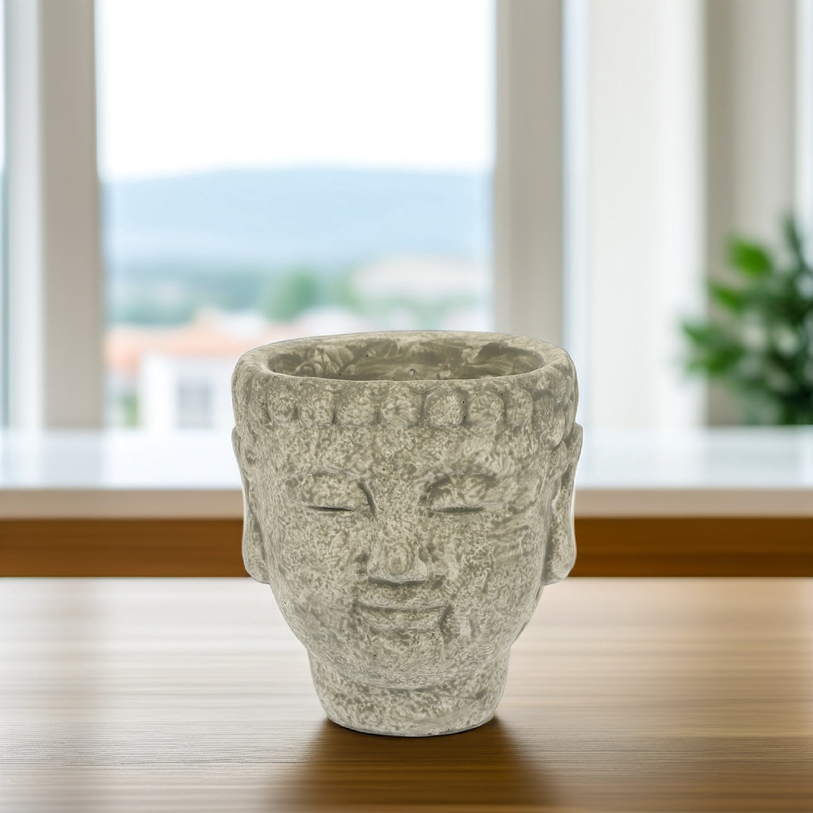 SWETRACE Grey Buddha Planter for Simple and Nature Lovers meditation ...