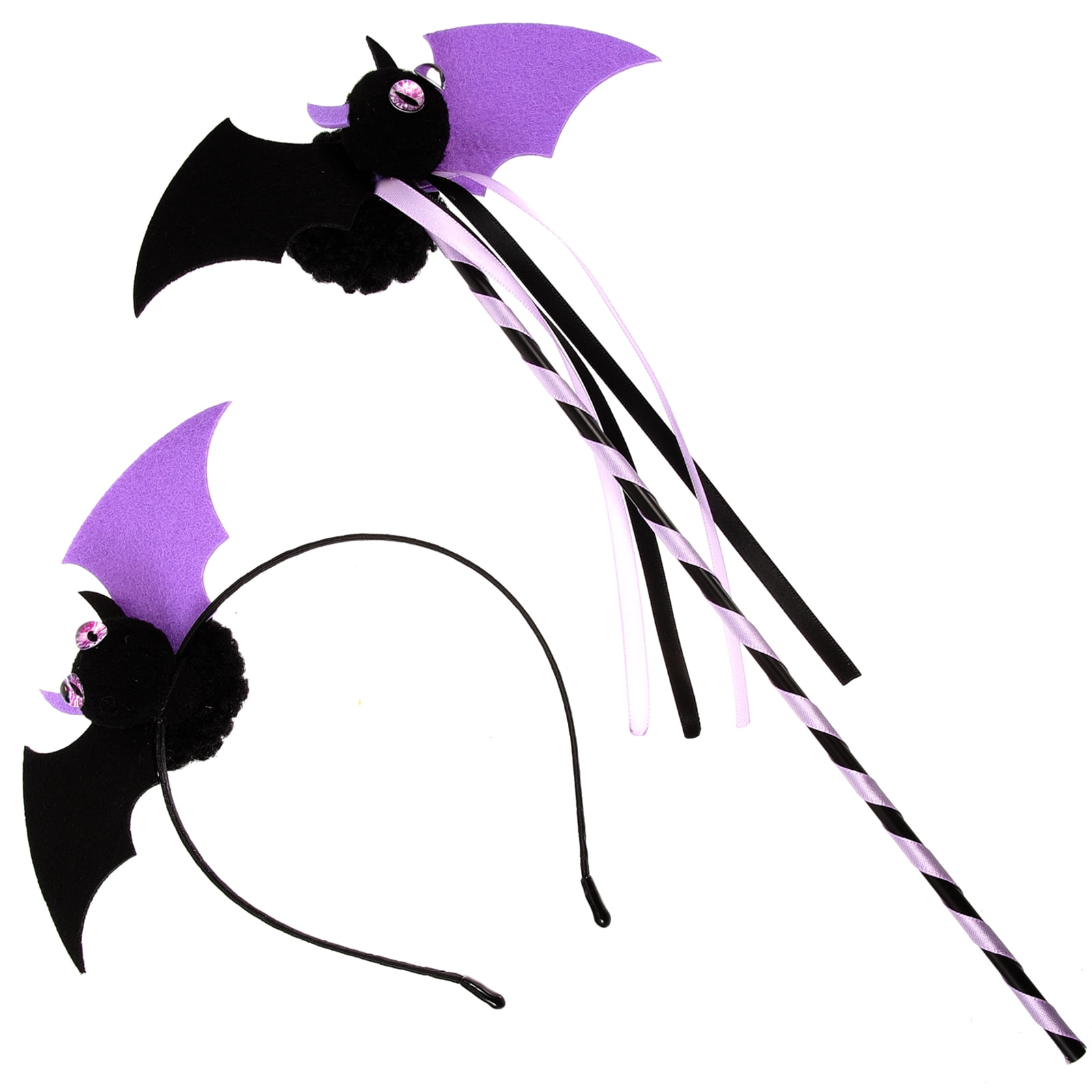 SWETRACE Party Bat and Headband Set 2Pcs Black for Themed Parties ...