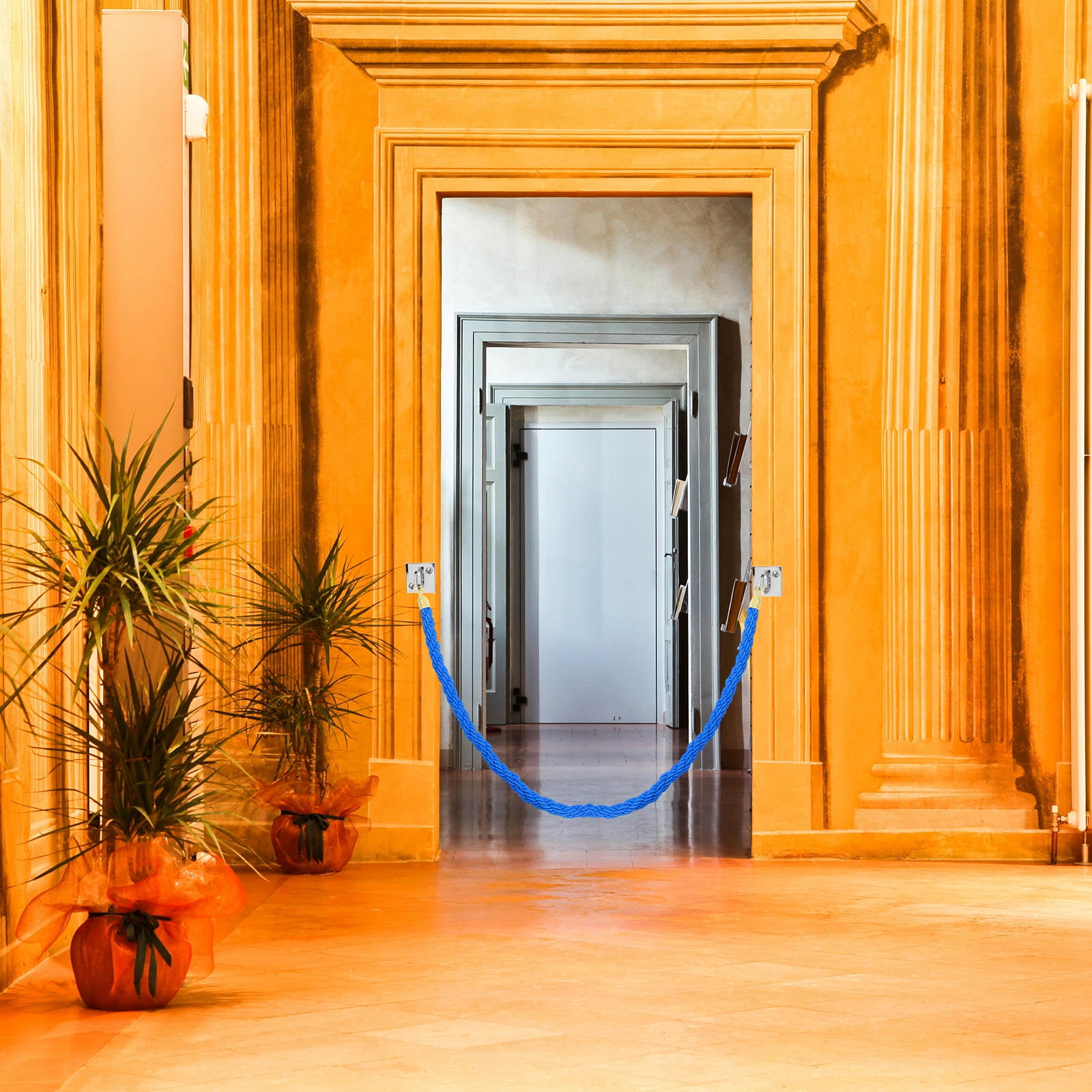 SWETRACE Rope Stanchion Support Wall Mounting Silver Sleek Design 1Set ...