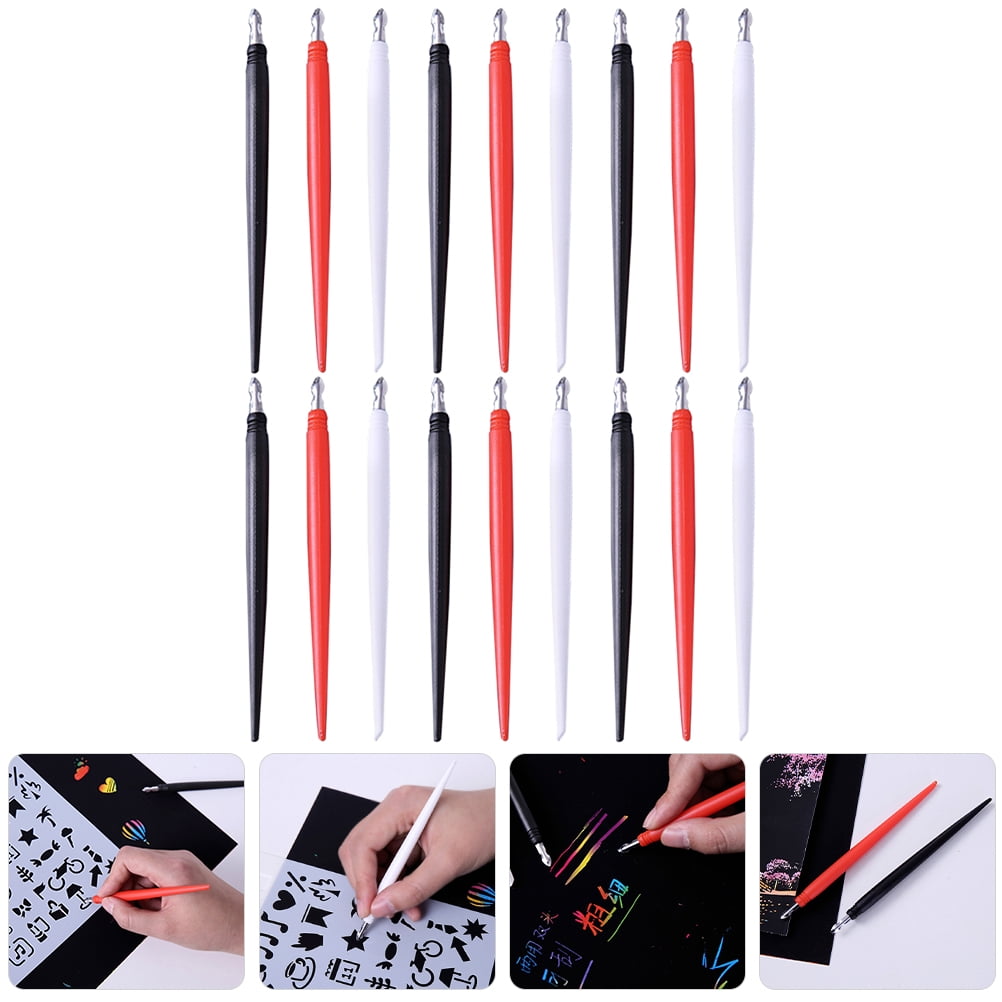 SWETRACE Scratching Painting Tool 18Pcs Metal Plastic Red Black White ...