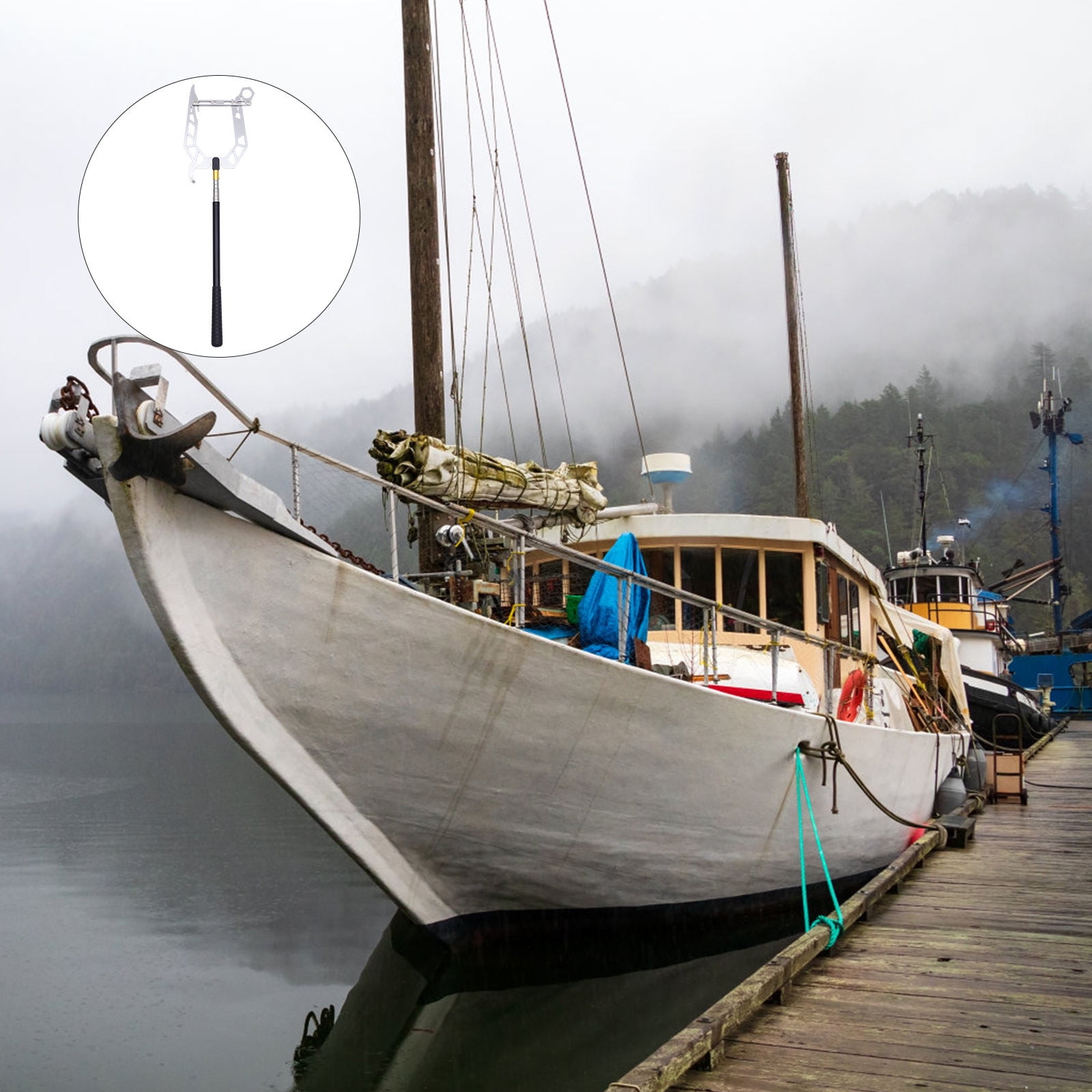 SWETRACE Telescoping Pole Hook 1Set Portable Long Distance Threader Tie ...