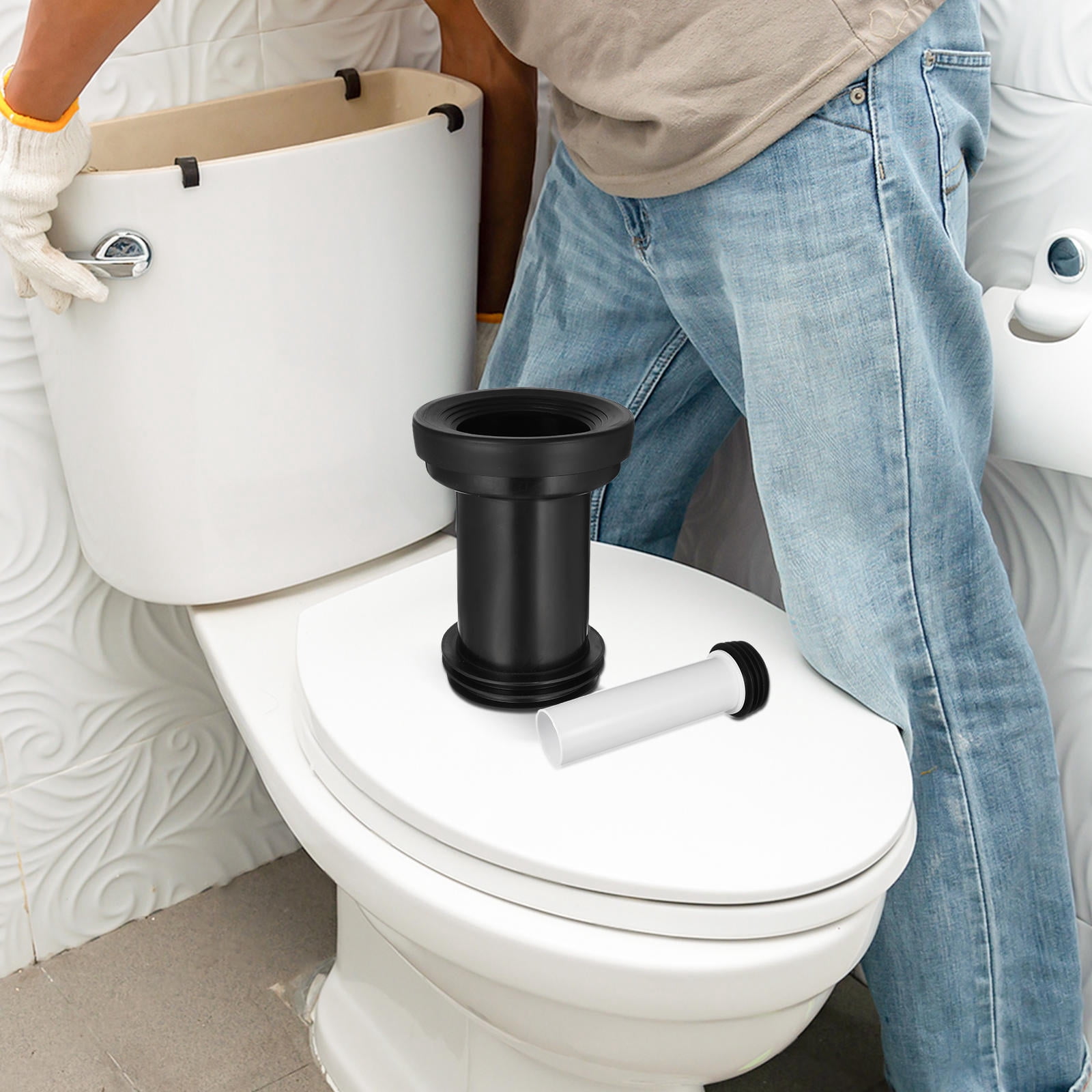 SWETRACE Toilet Accessory 2Set Lengthened Tube Anti Blocking Wall ...