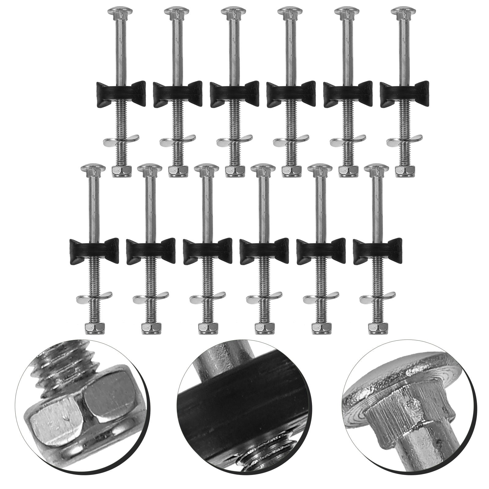 SWETRACE Trampoline Fixation Screws 12Pcs Black Galvanized Steel for ...