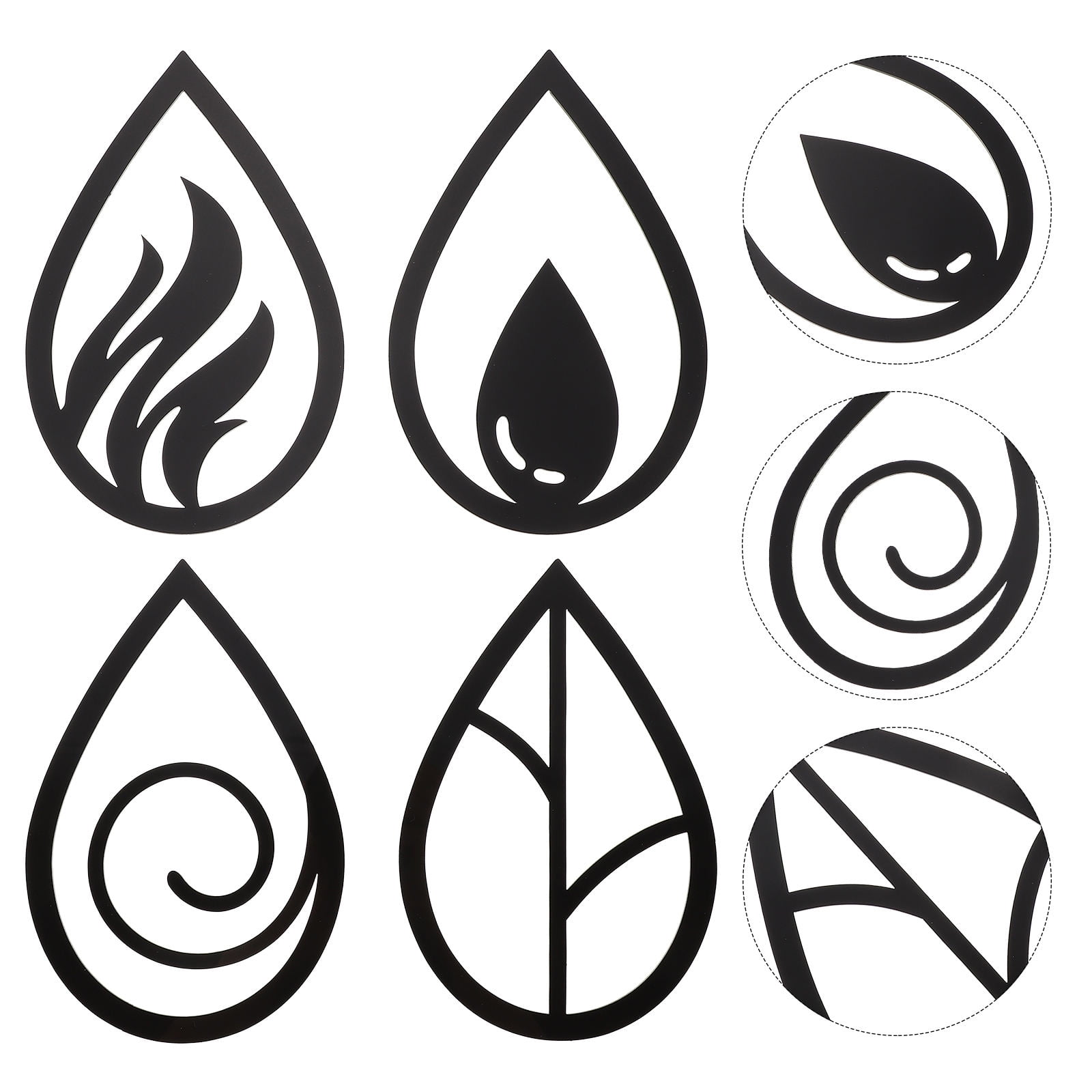 SWETRACE Wall Acrylic Decals Black Water Drop Shaped Wall Stickers for ...