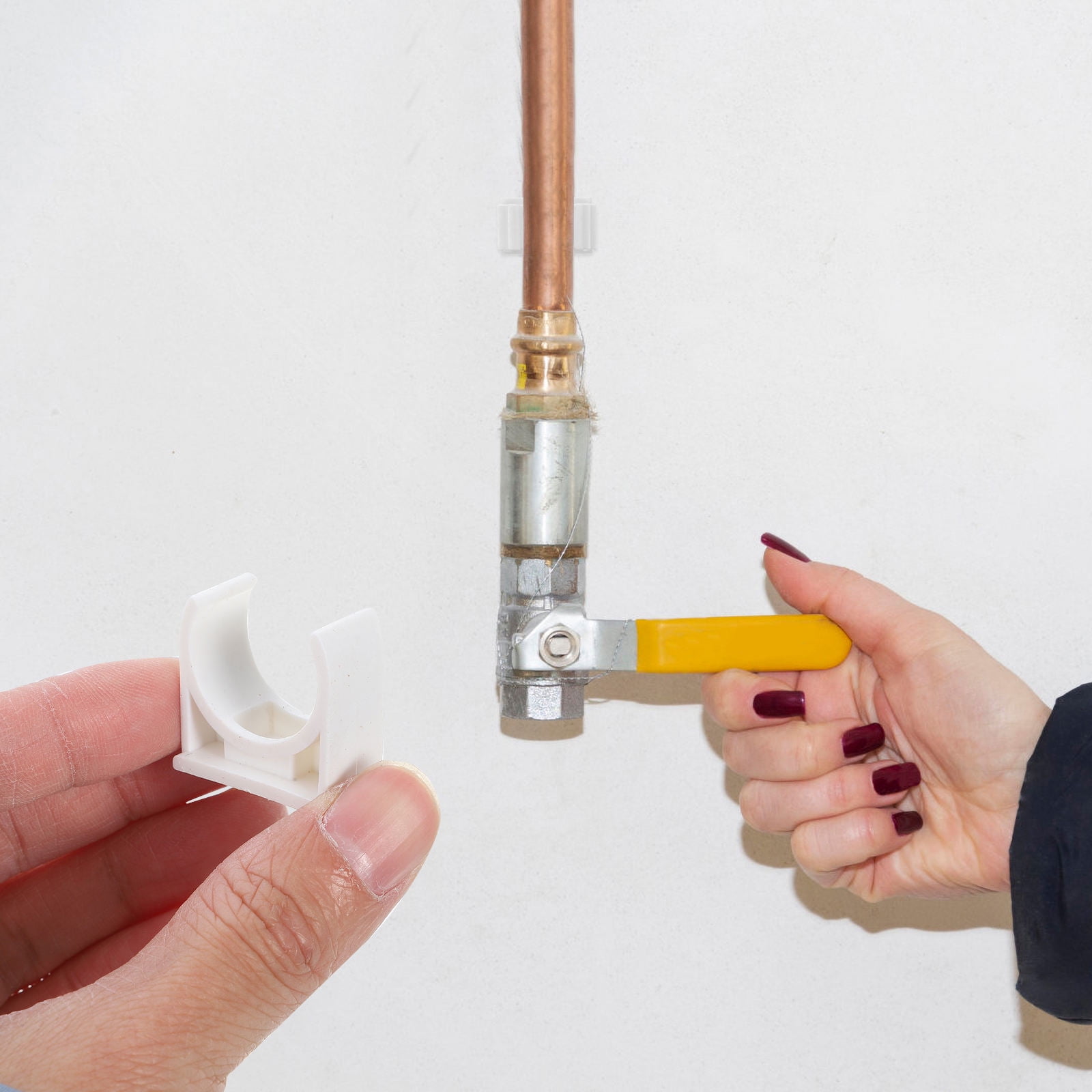 SWETRACE White U-Shaped PVC Pipe Mounting Clip 50Pcs for Professionals ...