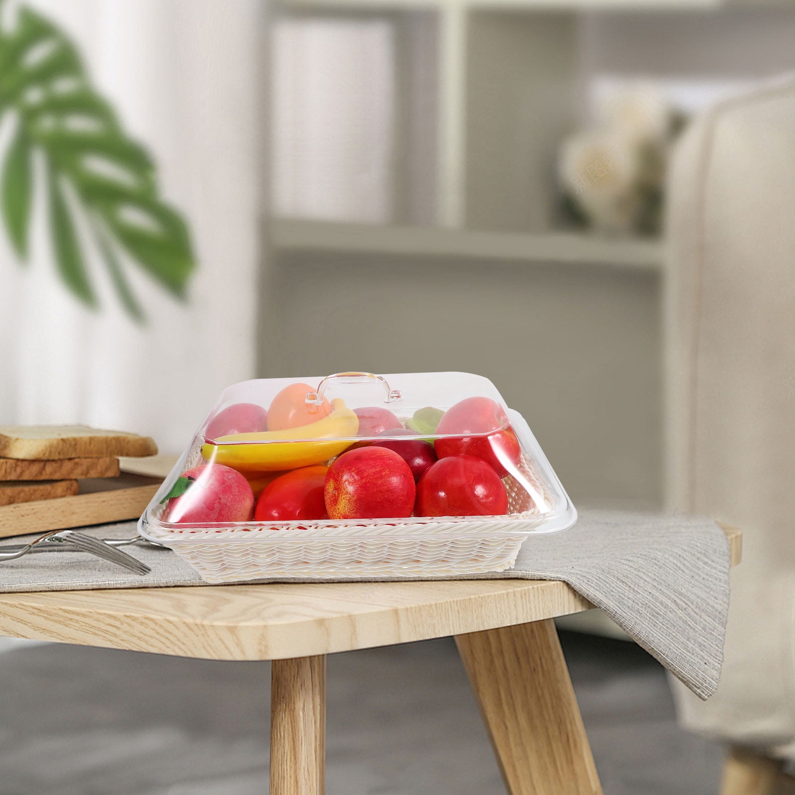 SWETRACE Woven for Table 1Pack Multi Color Plastic Bread Serving Tray ...