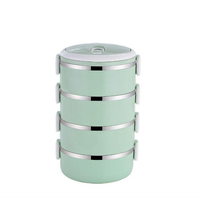 SWFSZGL Stackable Stainless Steel Thermal Compartment Lunch/Snack Box ...